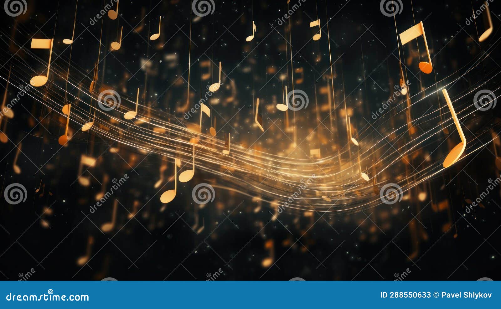 Colorful Musical Notes and Sheet Music, Artistic Illustration Stock ...