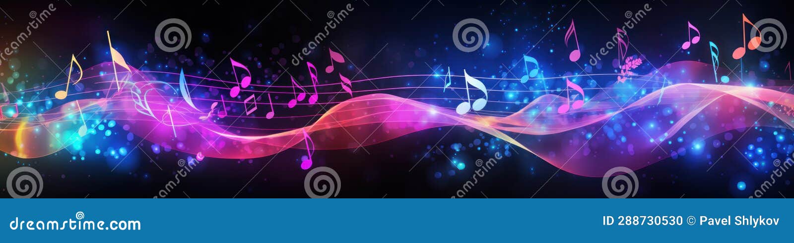 Colorful Musical Notes and Sheet Music, Artistic Illustration Stock ...