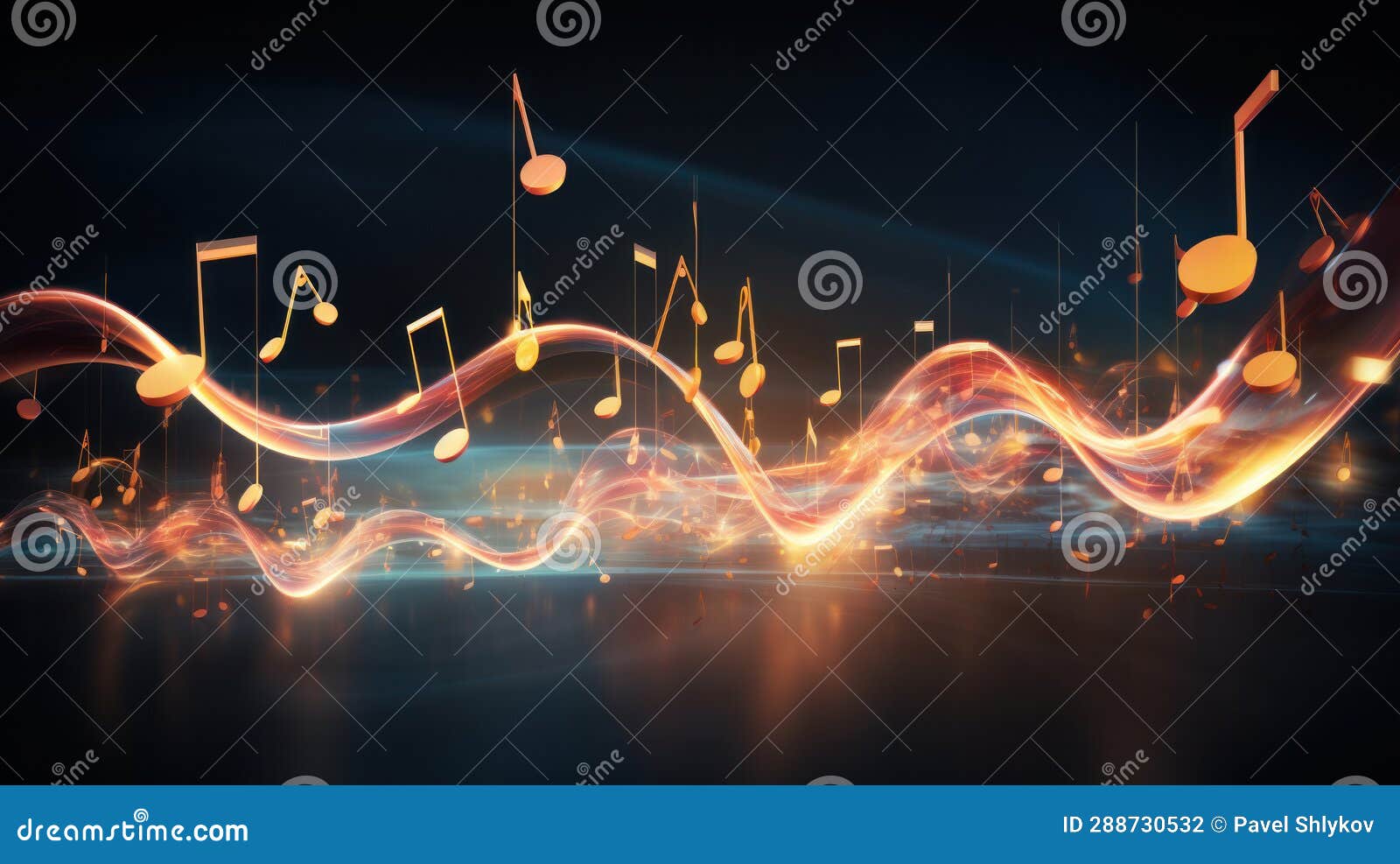 Colorful Musical Notes and Sheet Music, Artistic Illustration Stock ...