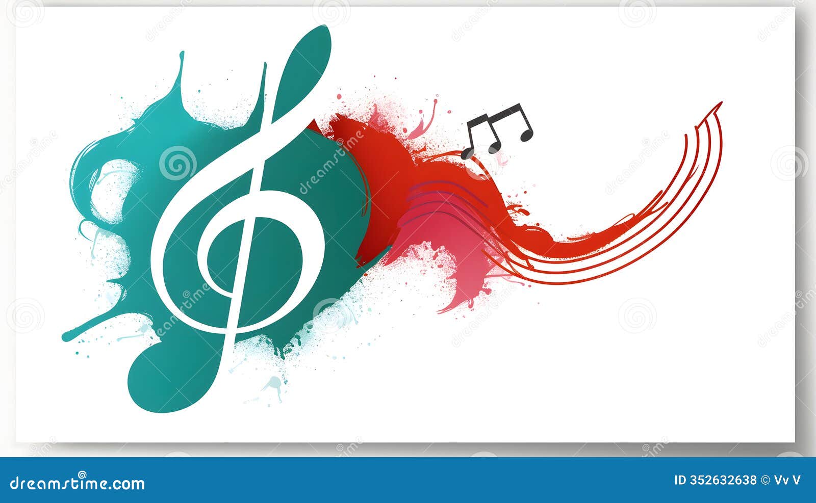 Colorful Musical Notes and Treble Clef Design Stock Illustration ...