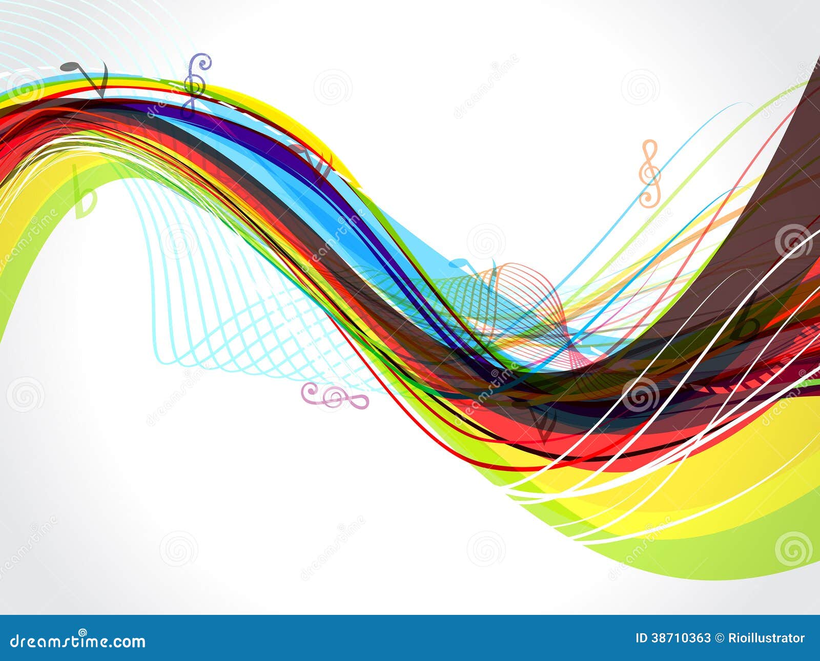 Colorful Musical Wave Background Stock Illustration - Illustration of ...