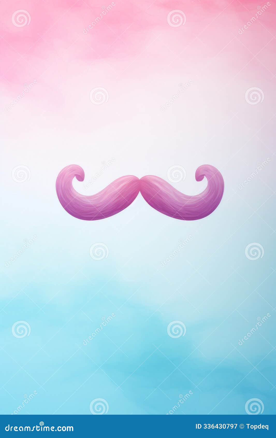 Colorful Mustache Watercolor Illustration on Pastel Gradient Background ...