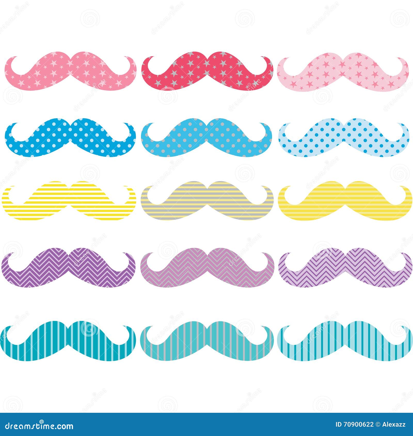 Colorful Mustaches Pattern Collections Stock Vector - Illustration of ...