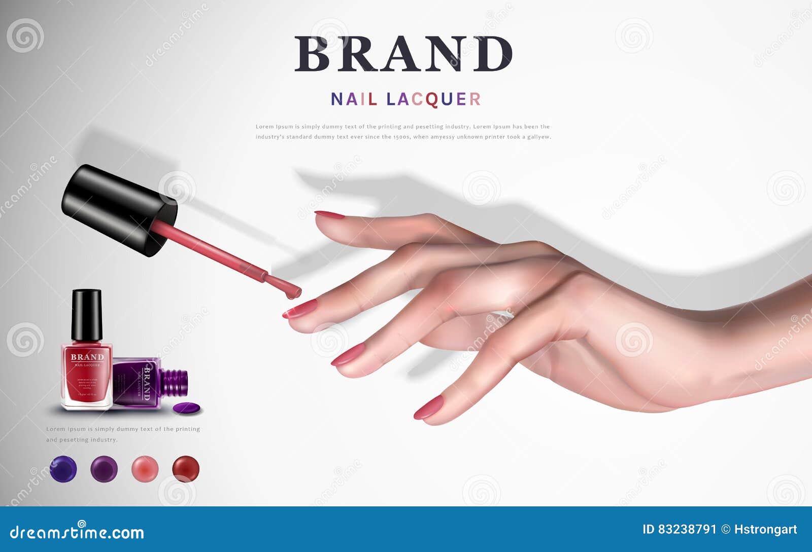 Colorful nail lacquer ad stock vector. Illustration of colorful - 83238791