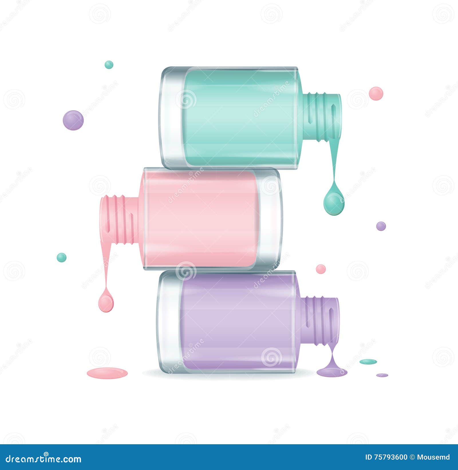 Colorful Nail Polish Set Dripping. Vector Stock Vector - Illustration ...