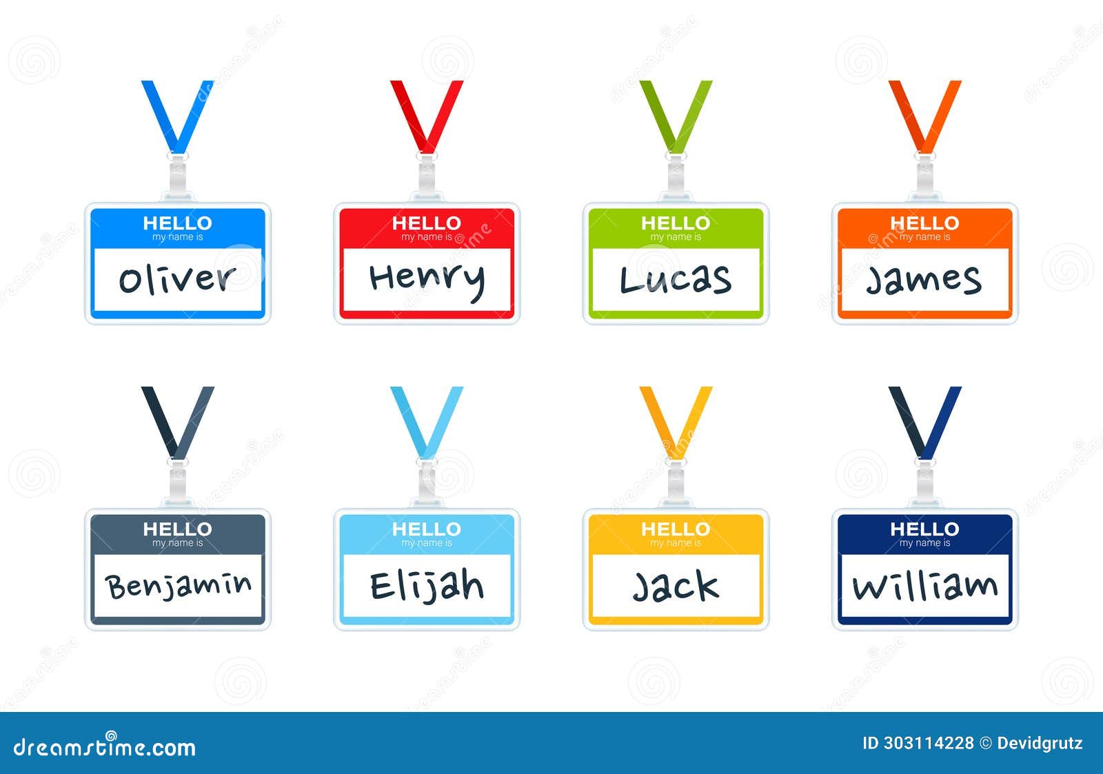 Colorful Name Tag Badges Vector Set for Personal Introduction or ...