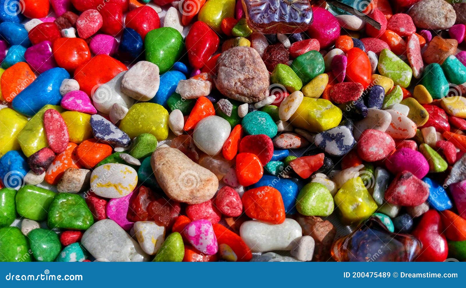 Colorful Natural Pebbles of Different Colors Stones Stock Image - Image ...