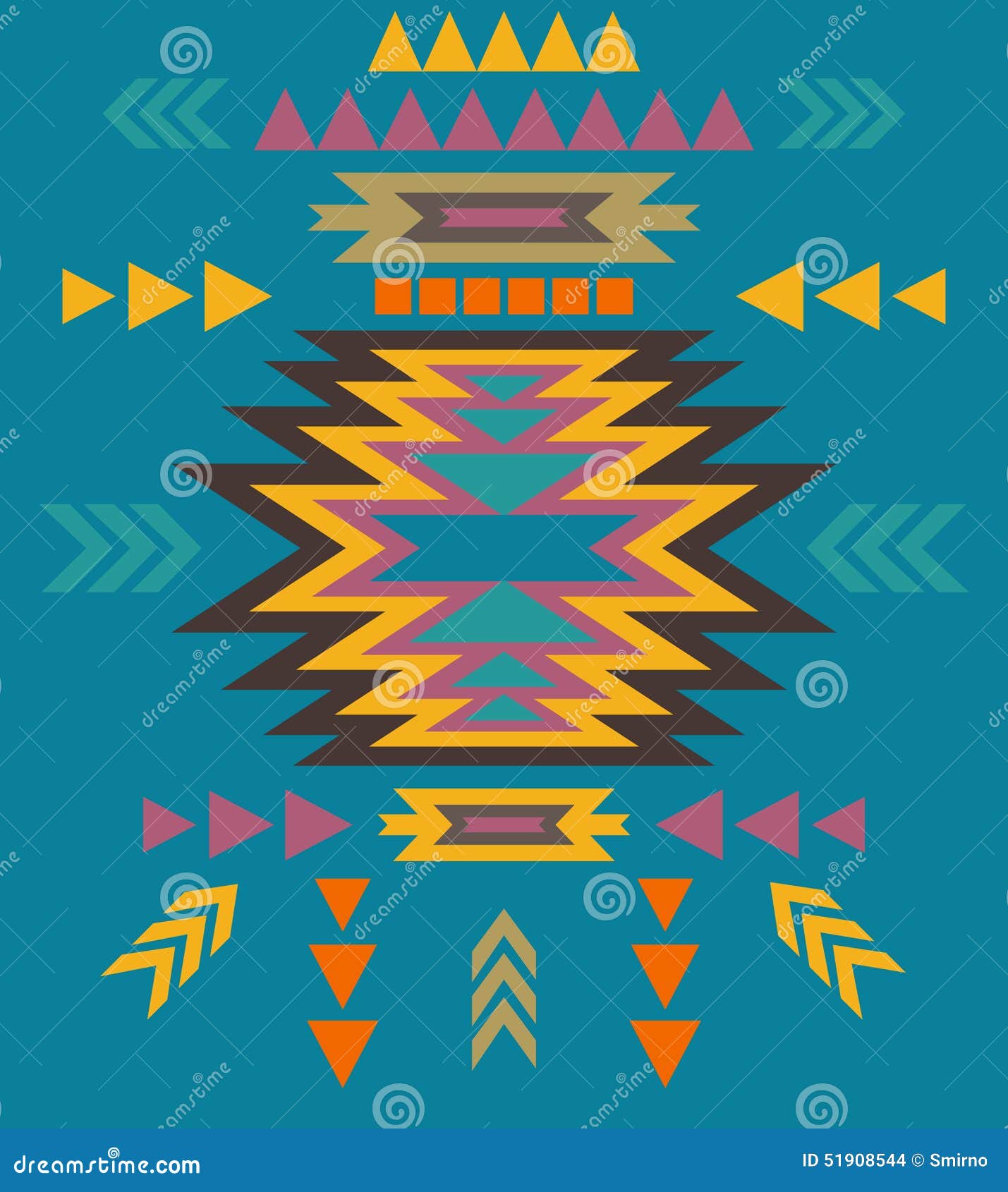 Colorful navajo pattern stock vector. Illustration of pattern - 51908544