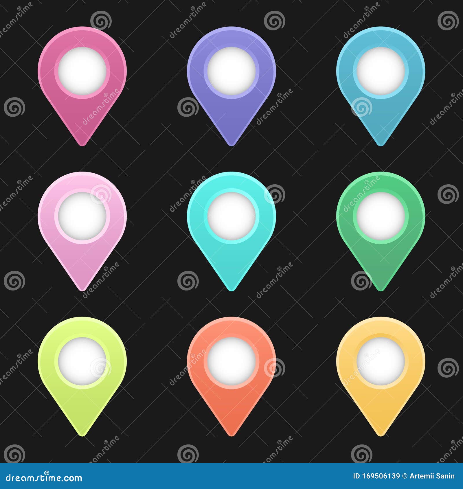 Colorful Navigation Markers Set. Map Pins Collection Stock Vector ... Colorful Navigation Markers Set. Map Pins Collection Stock Vector ...