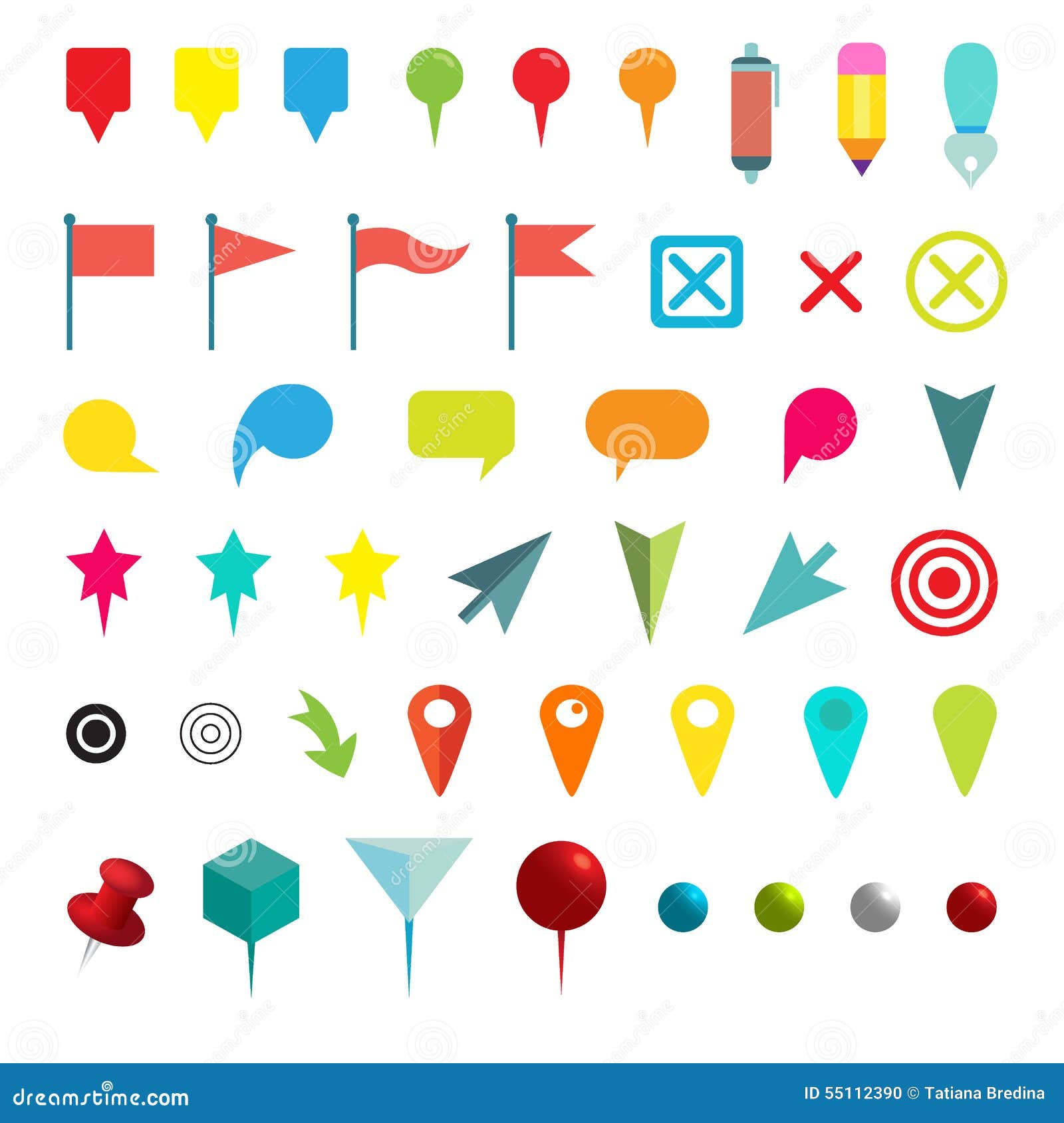 Colorful Navigation Pins. on White. Vector Illustration Stock ...