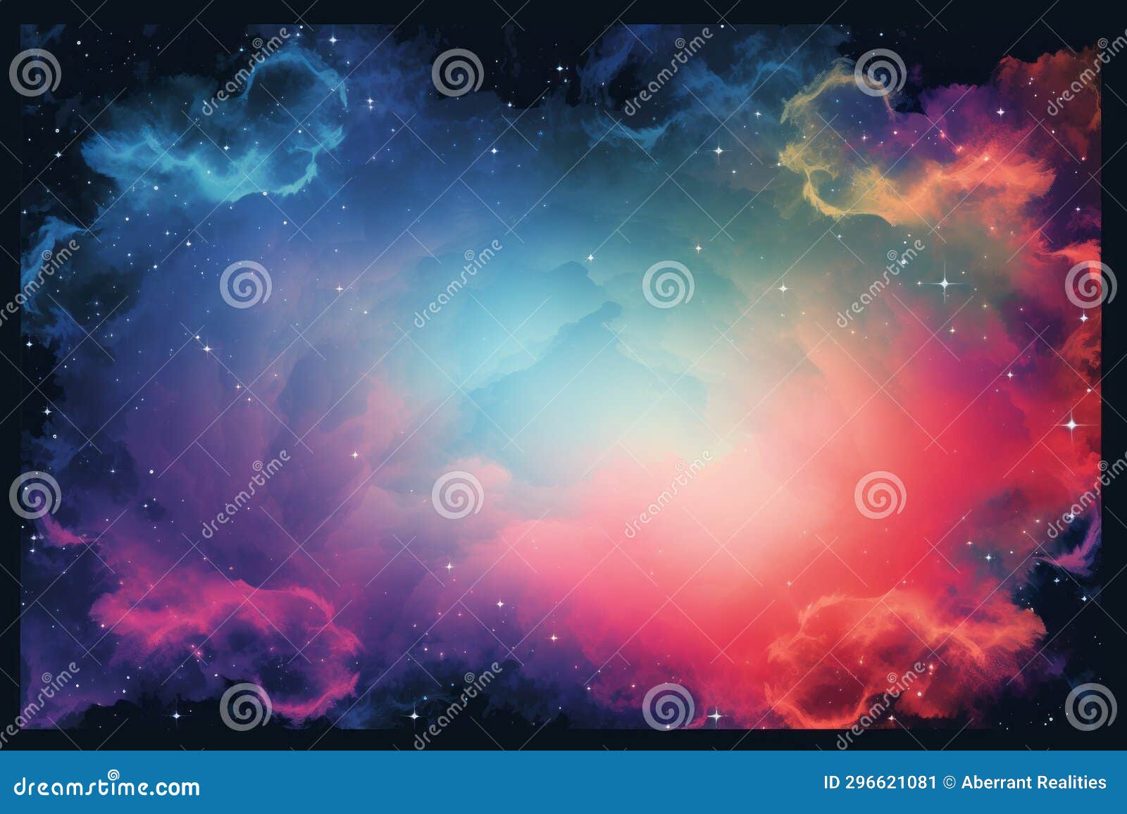 A Colorful Nebula Background with Stars and Clouds Stock Illustration ...