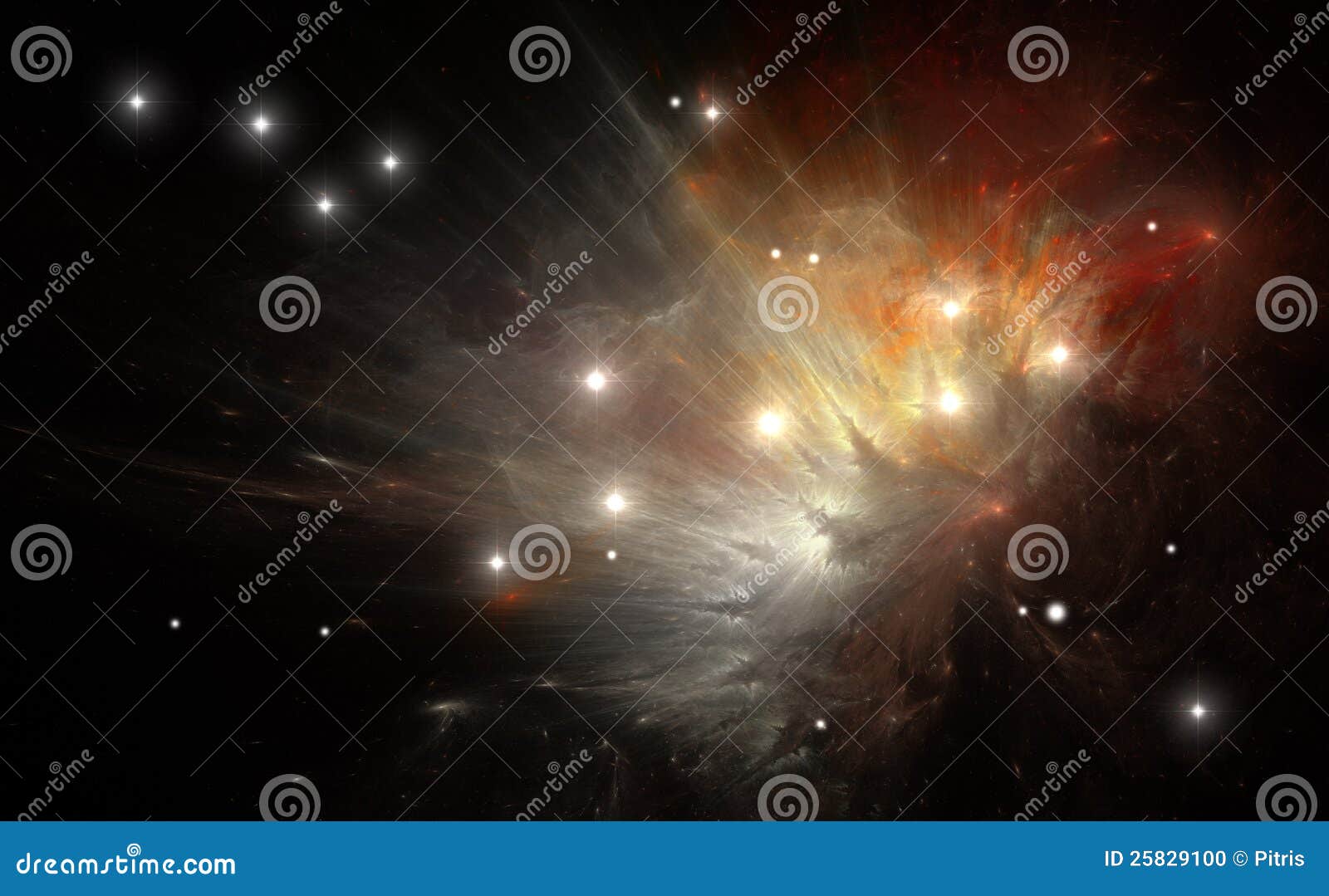 Colorful Nebula Created by a Supernova Explosion Stock Illustration ...