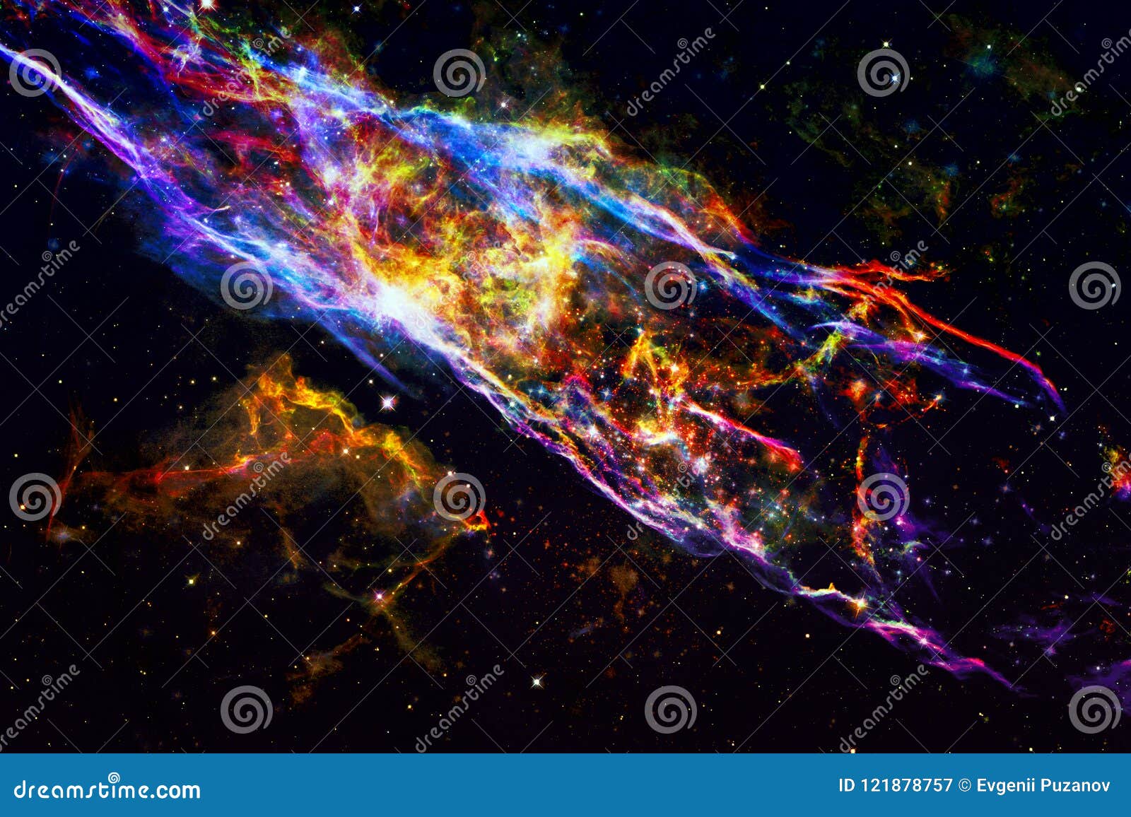 Colorful Nebula in Outer Space. Stock Image - Image of cluster ...