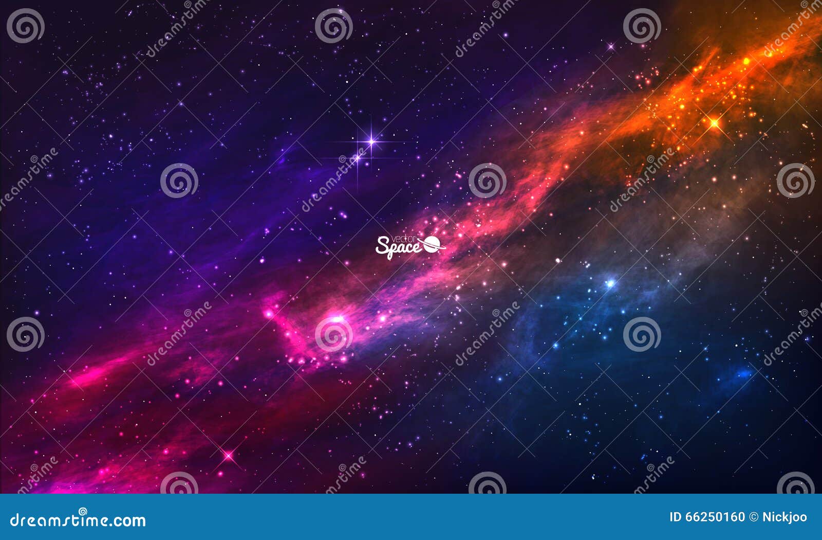 Colorful Nebula in Space. Vector Background Stock Vector - Illustration ...