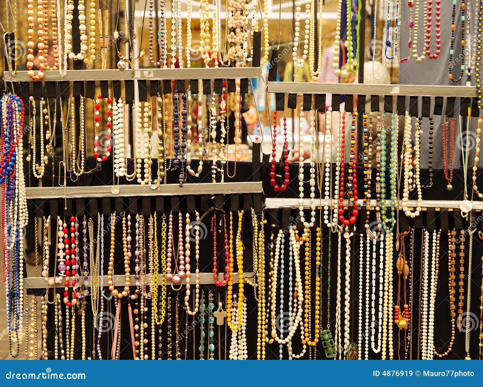 Colorful necklaces stock image. Image of jewels, market - 4876919