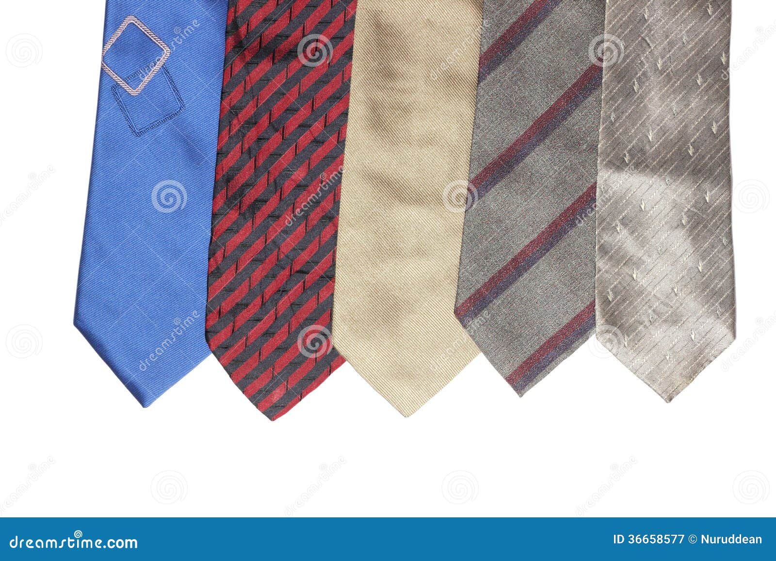 Colorful Neckties Isolated on White Background. Stock Image - Image of ...