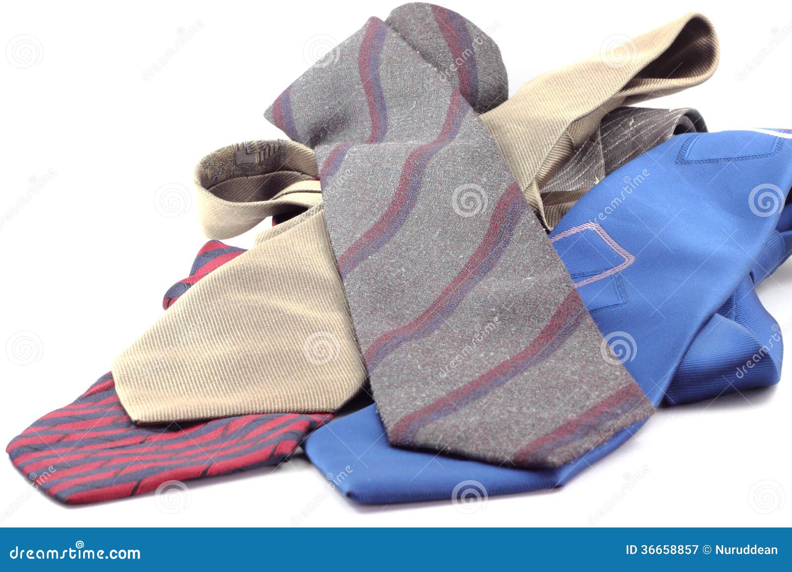 Colorful Neckties Isolated on White Background. Stock Image - Image of ...