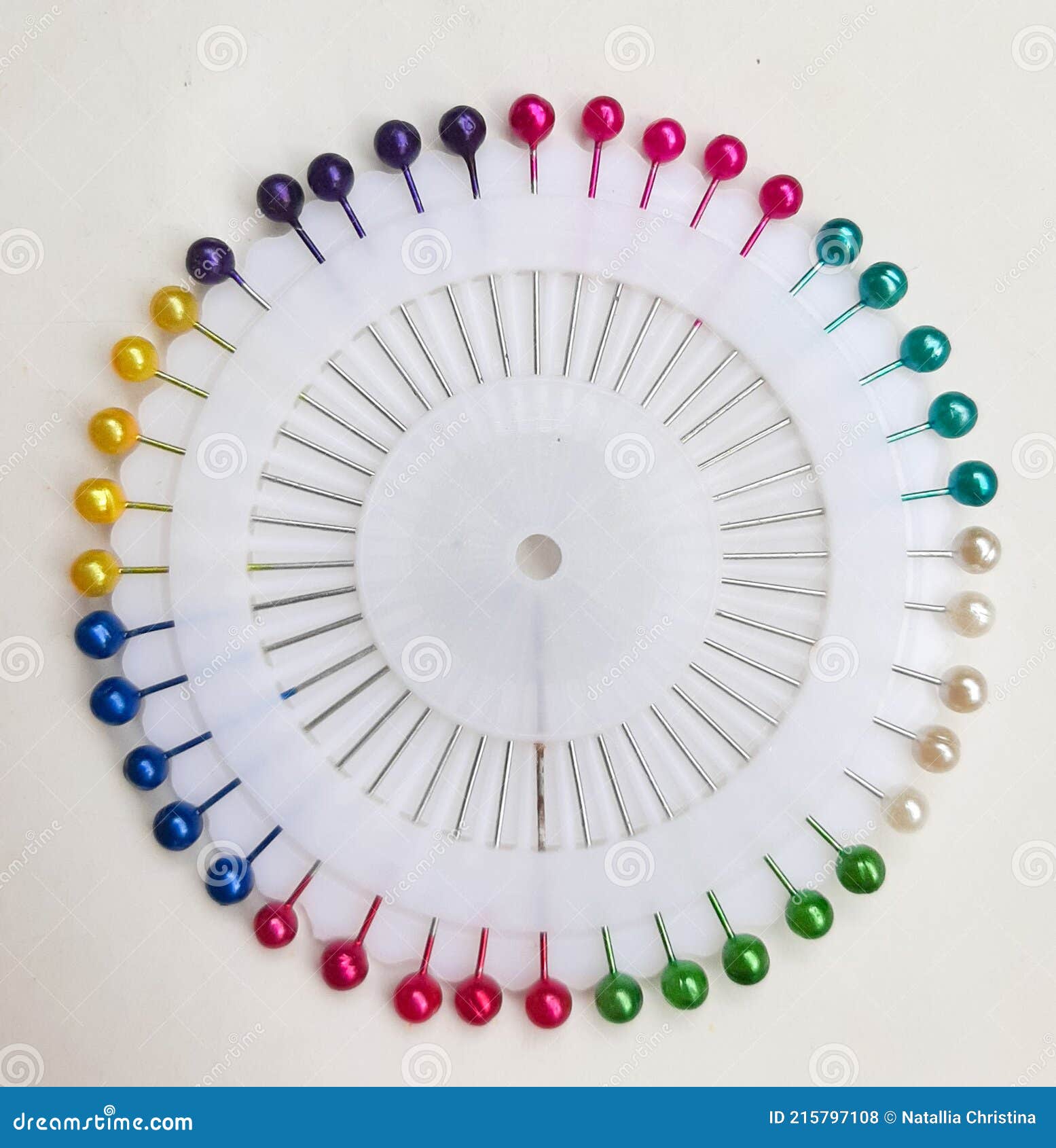 Colorful Needles on White Background Stock Photo - Image of connect ...