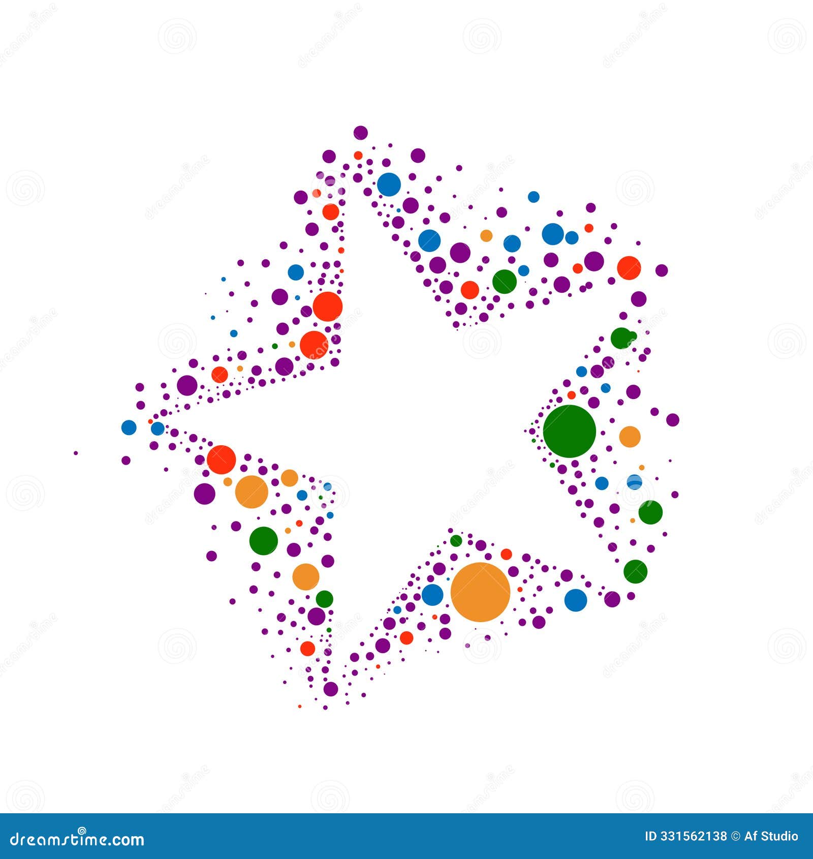 Colorful Negative Space Space Star Circular Bubble Splash Paint Icon Illustration Design Stock ...