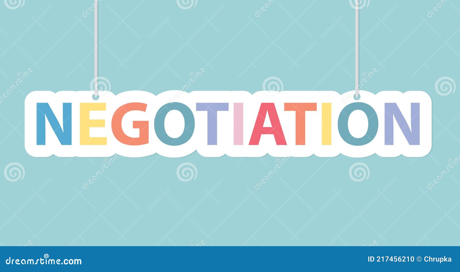 Colorful negotiation word stock vector. Illustration of meeting - 217456210