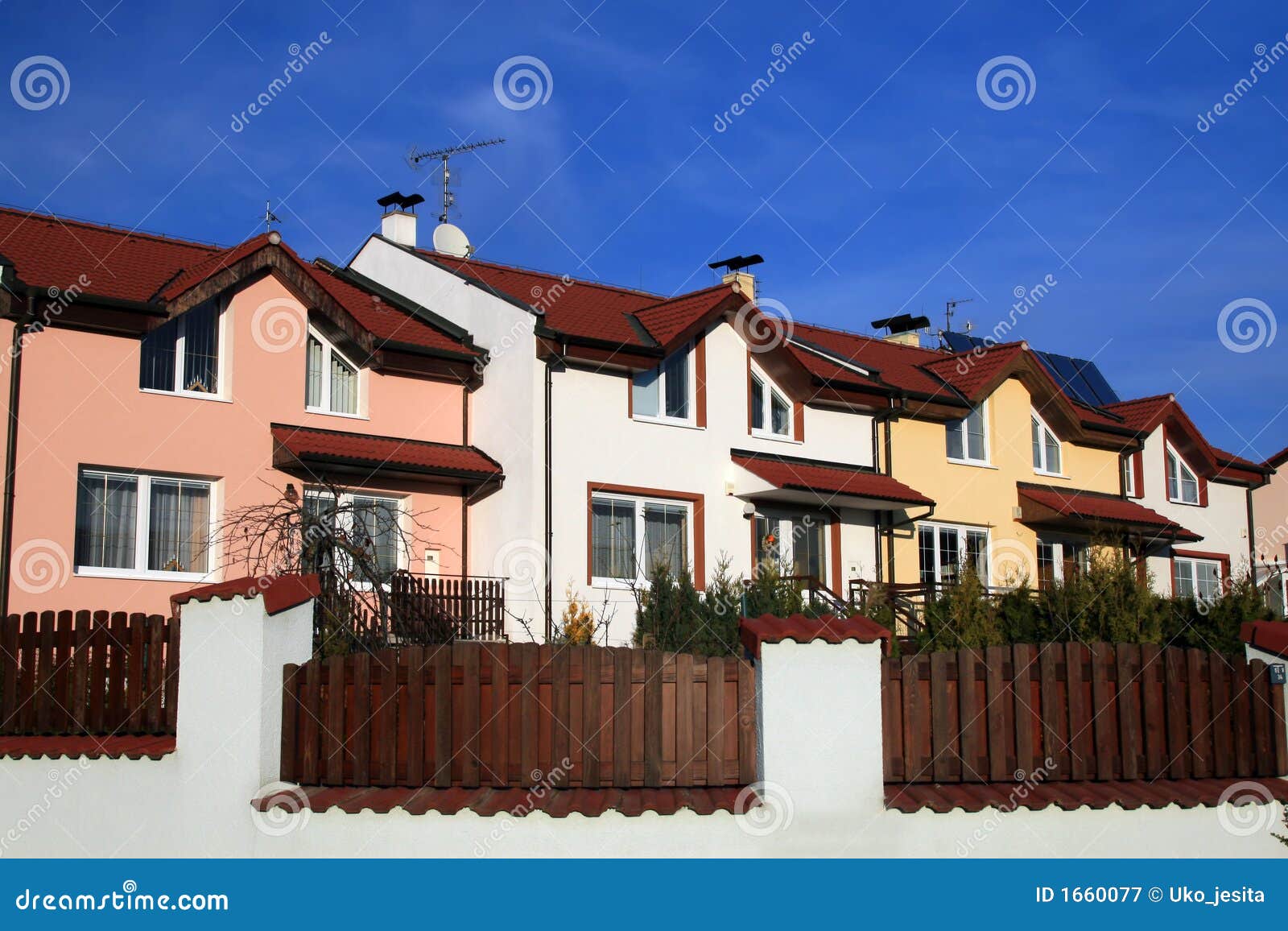 Colorful neighborhood stock image. Image of build, brick - 1660077