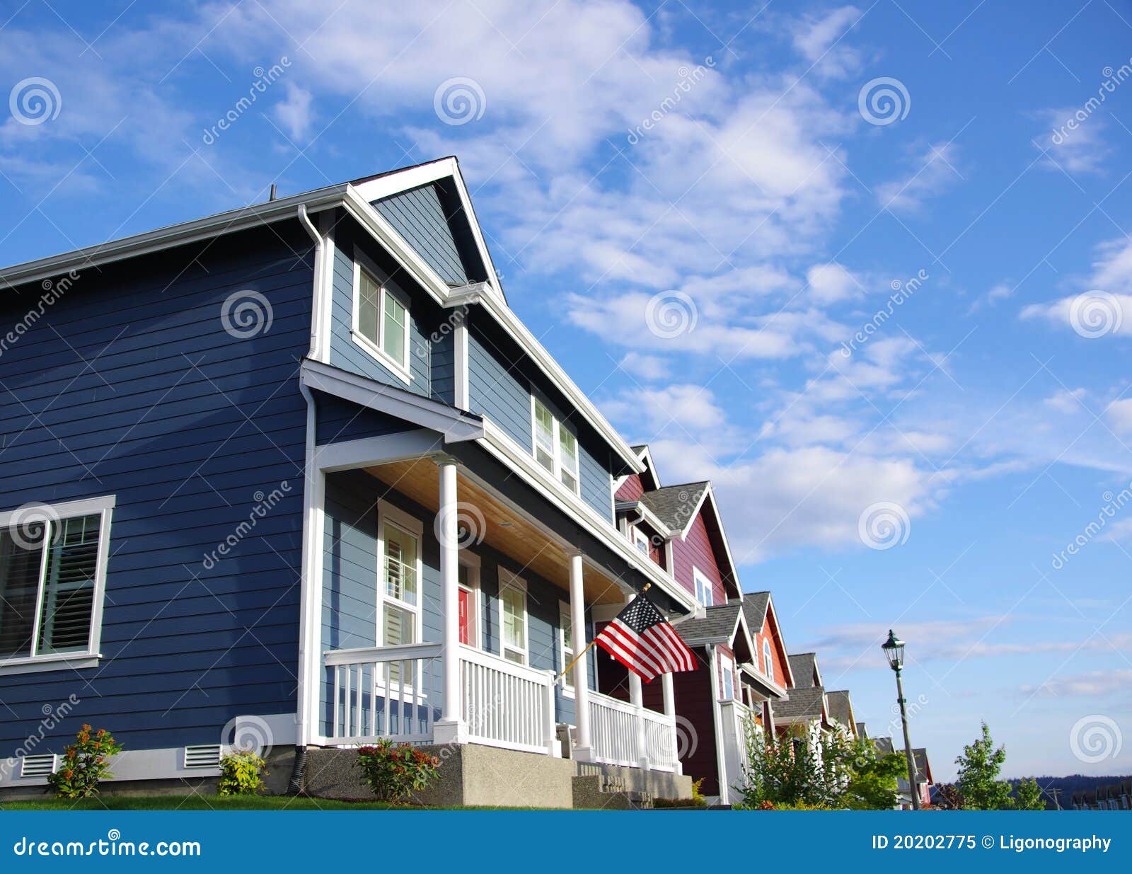 Colorful Neighborhood Homes Stock Image - Image of community, homes ...