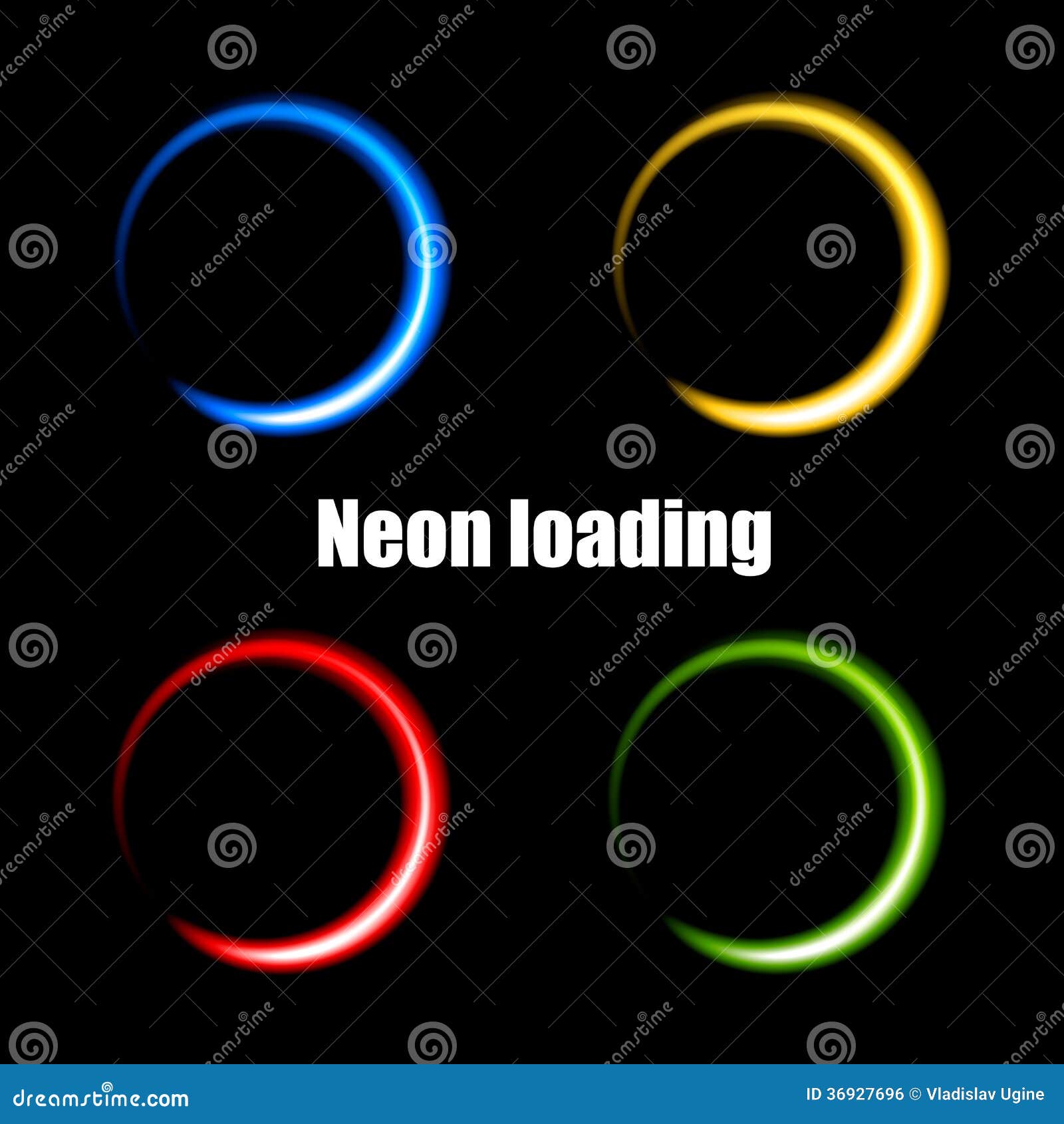 Colorful Neon Circles for Loading Data Stock Illustration ...