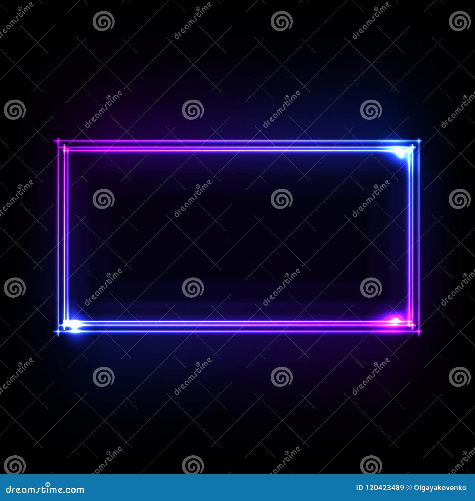 Colorful Neon Frame on a Dark Background, Vector Abstract Stock Vector ...