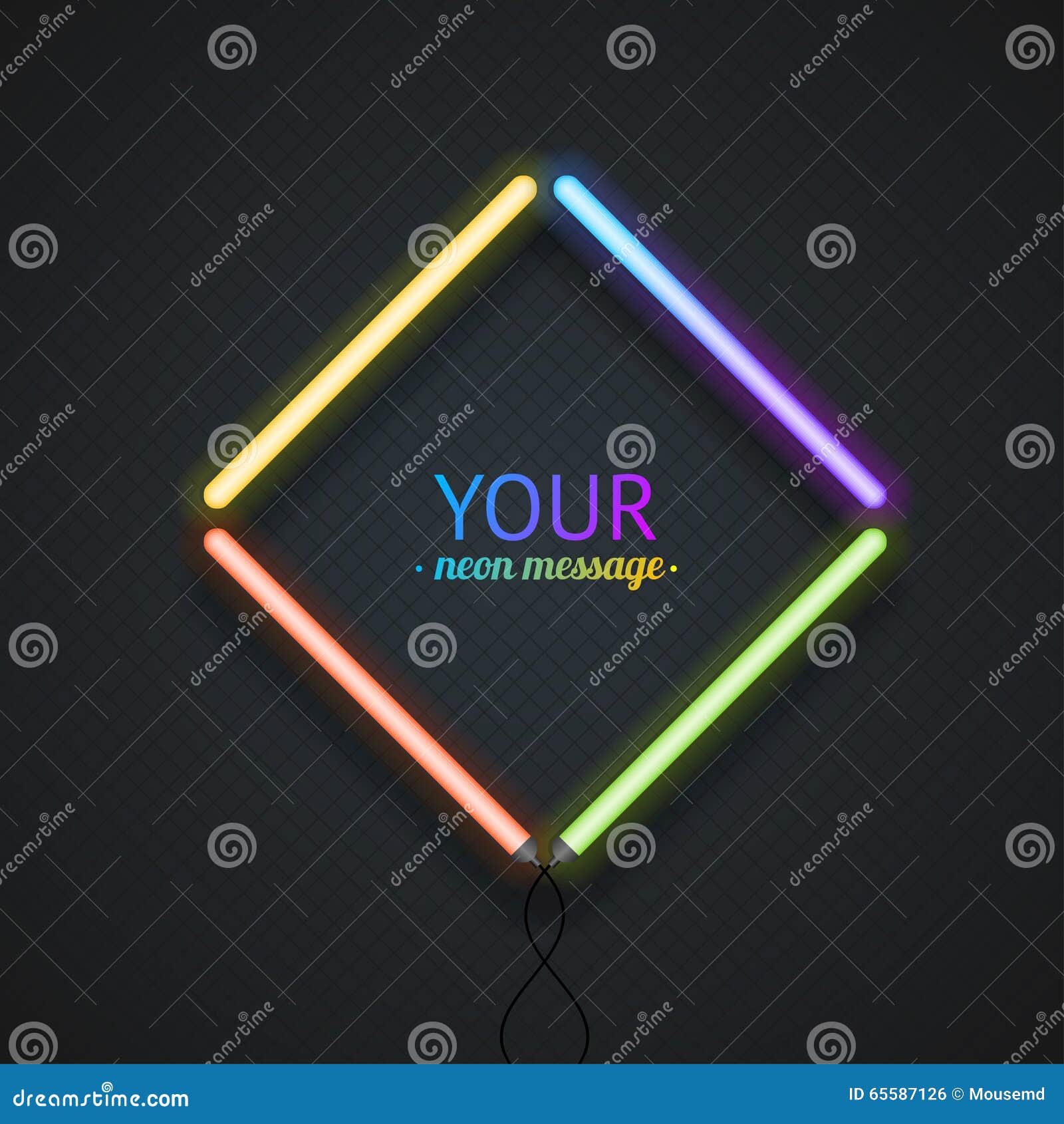 Colorful Neon Frame. Vector Stock Vector - Illustration of border ...