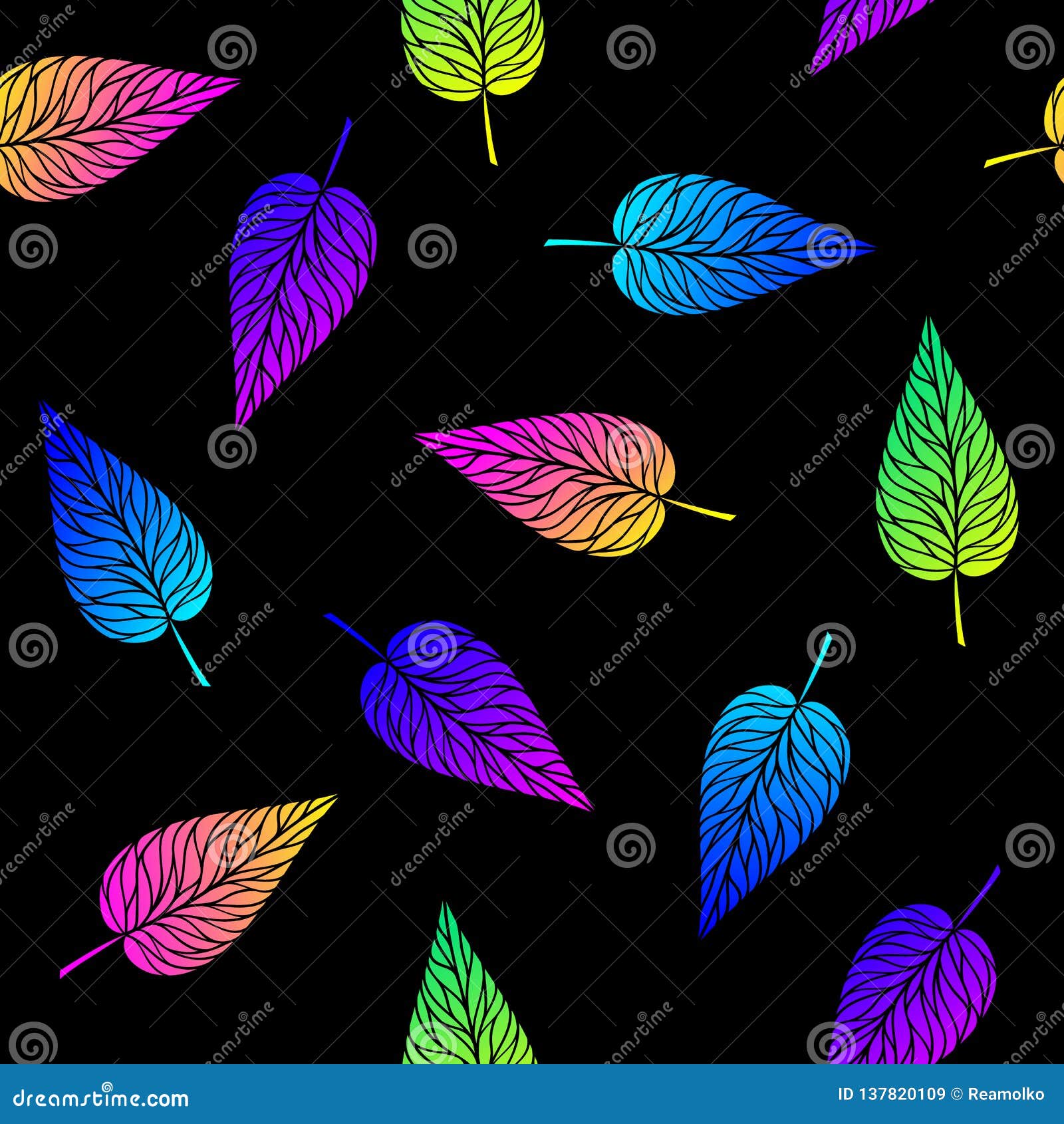 Neon Leaves Background Royalty-Free Stock Photography | CartoonDealer ...