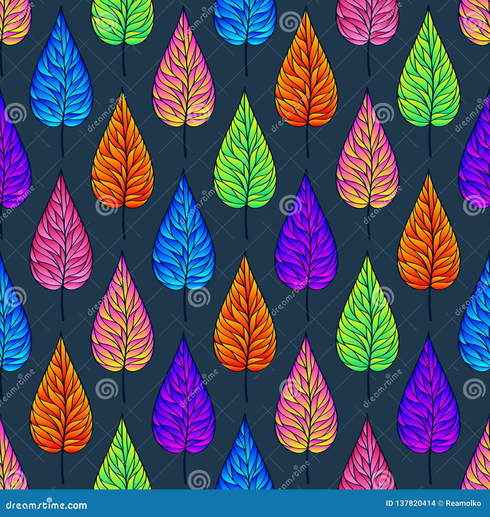 Neon Leaves Background Royalty-Free Stock Photography | CartoonDealer ...