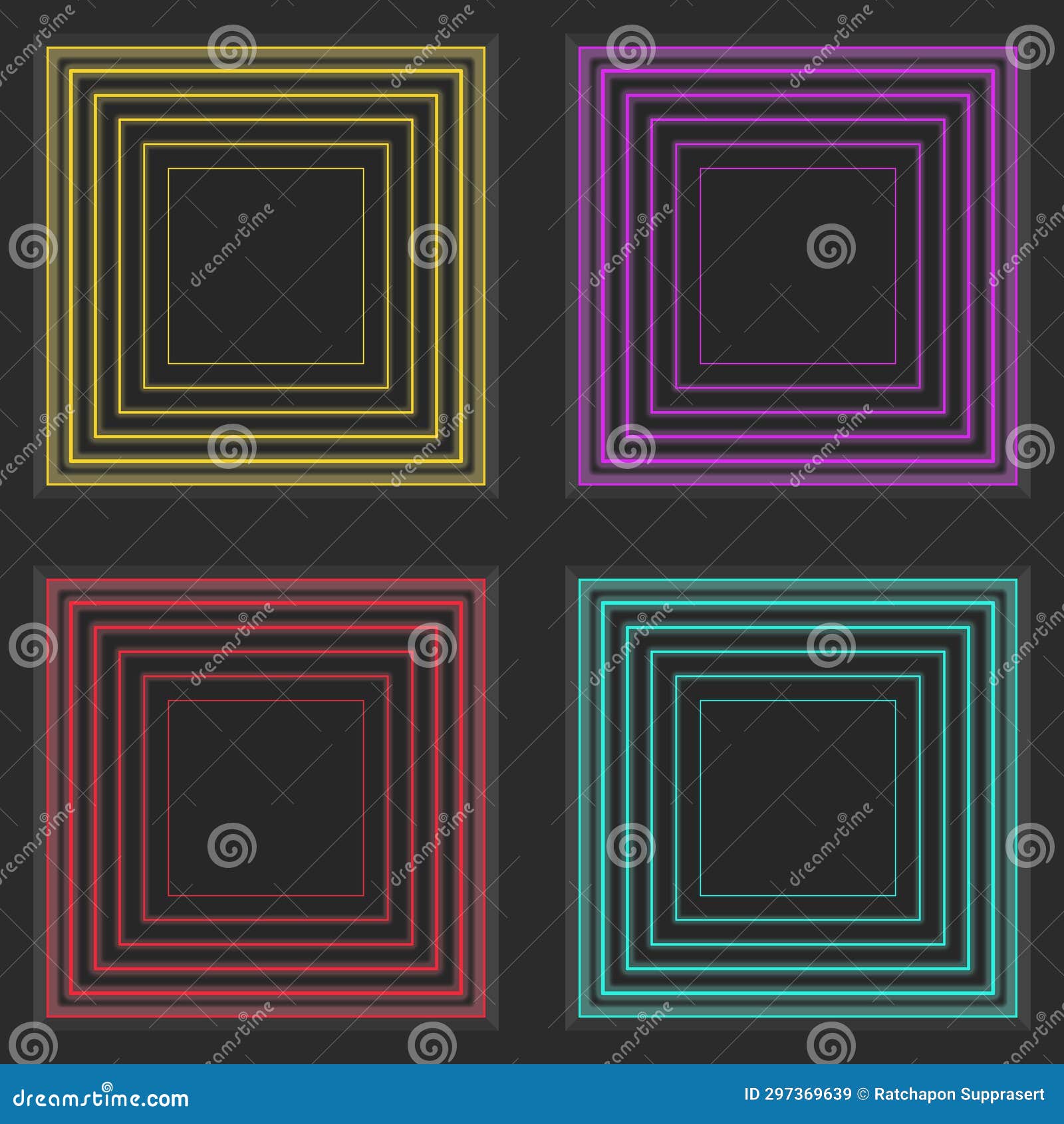 Colorful Neon Light Square Line Seamless Pattern Stock Illustration ...