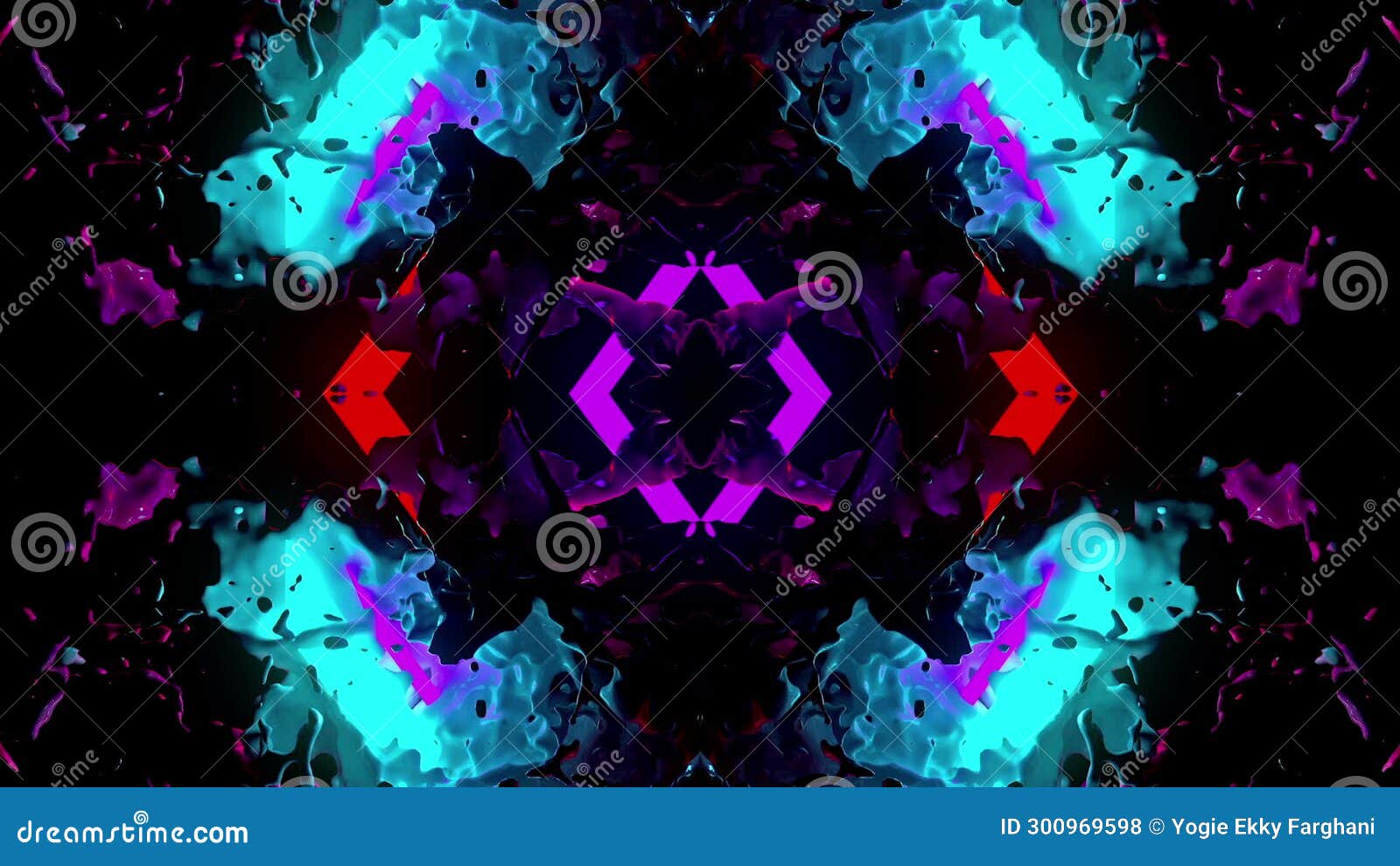 Colorful Neon Lighting with Water Splash Effect Animation Stock Footage ...