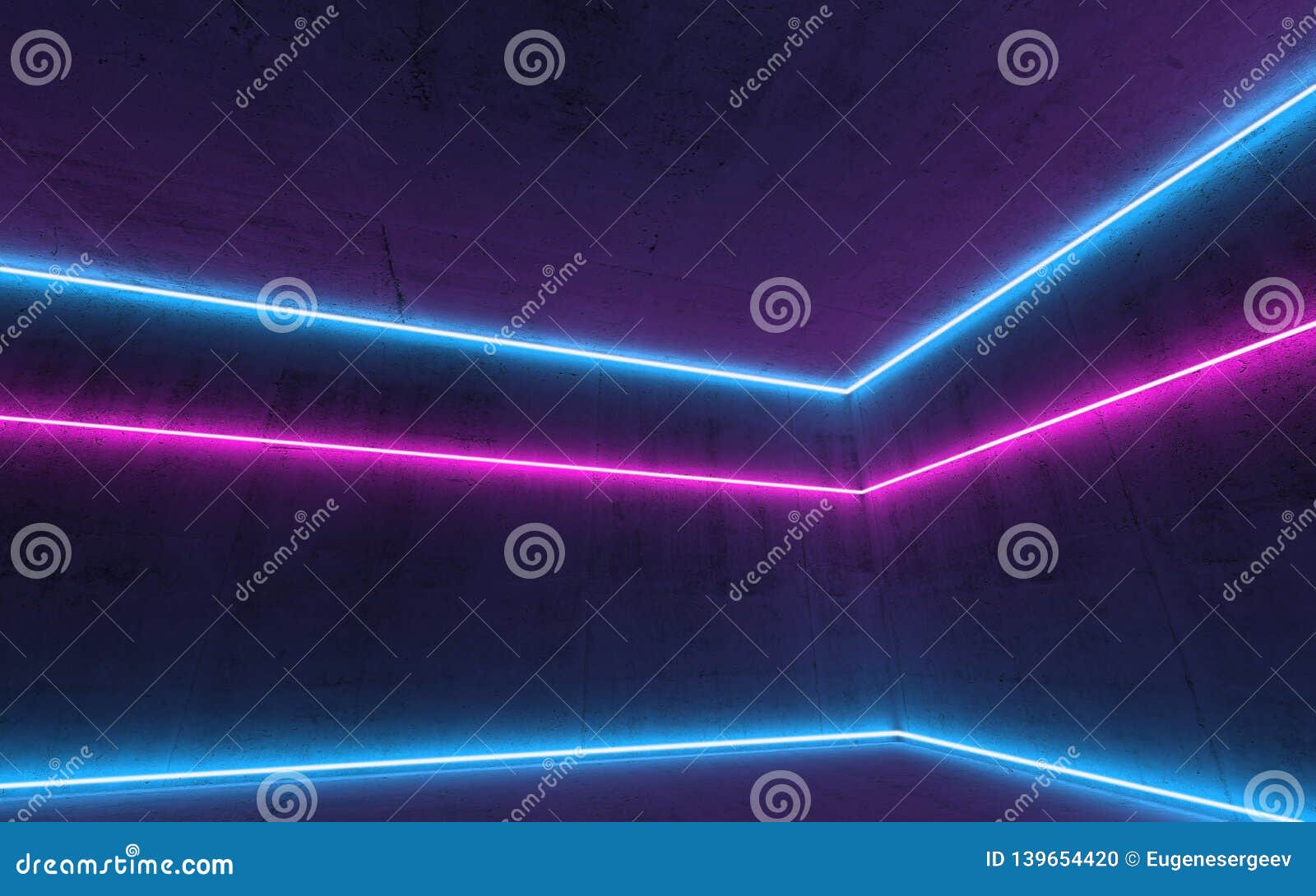 Colorful Neon Lights, 3d Render Illustration Stock Illustration ...