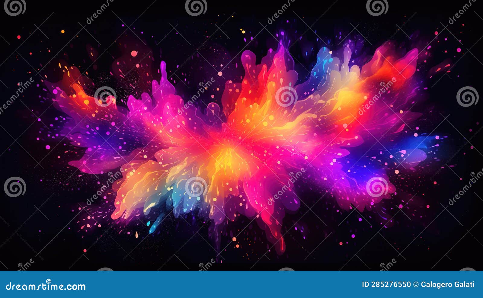 Colorful Neon Lights Exploding, Elegant Wallpaper, Ai Generated Image ...