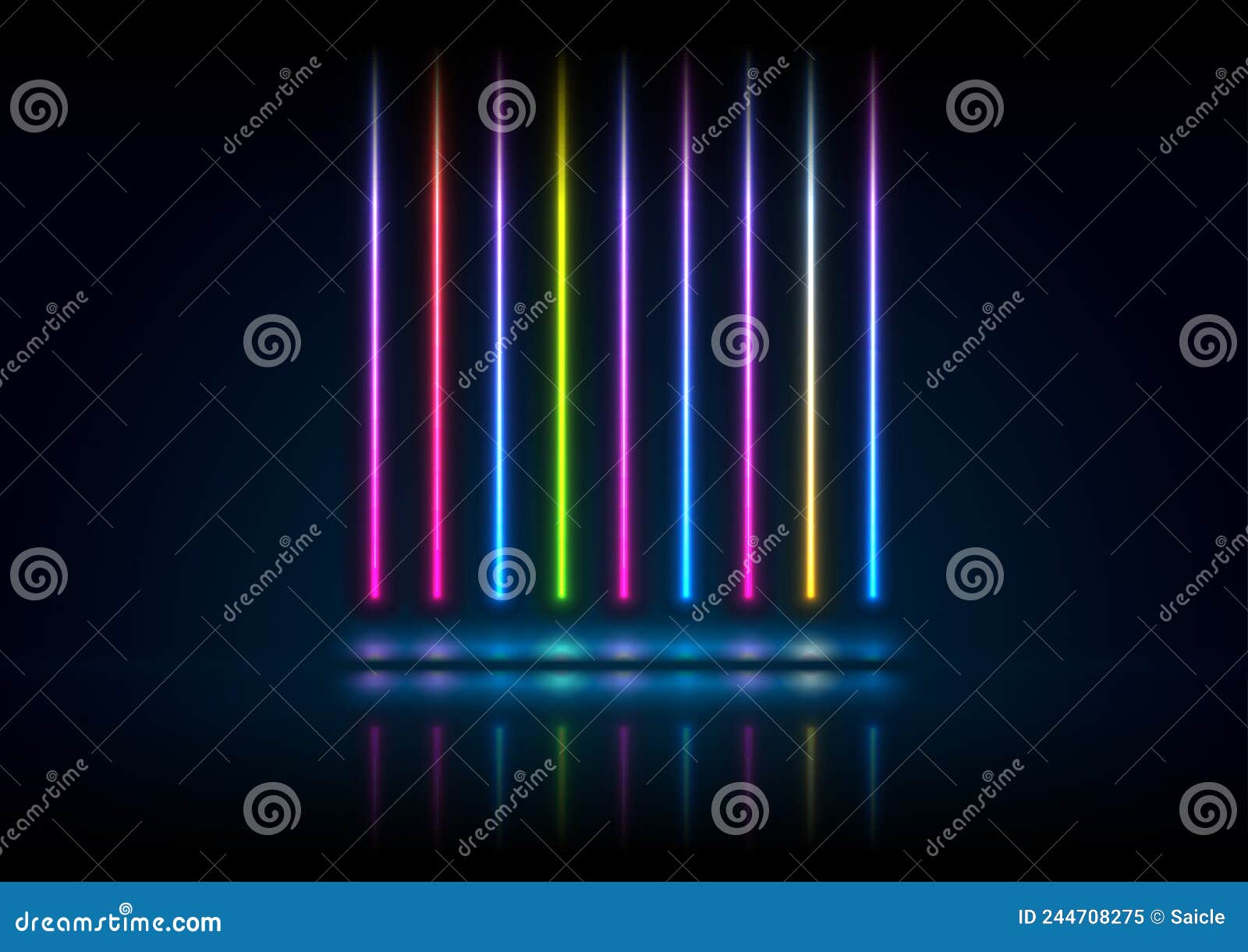 Colorful Neon Lines Abstract Technology Background Stock Vector ...