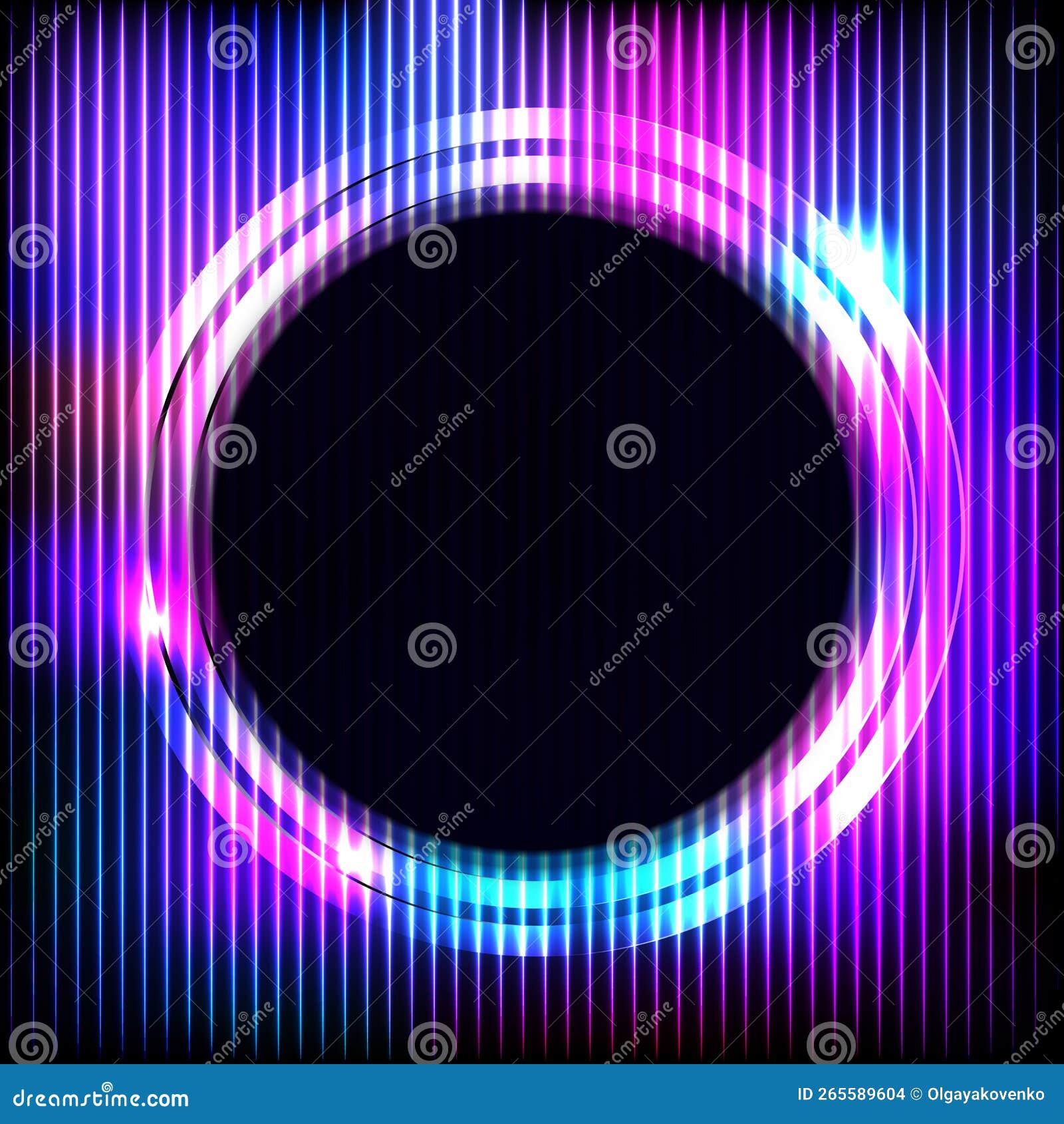 Colorful Neon Round Frame on a Dark Background Stock Vector ...