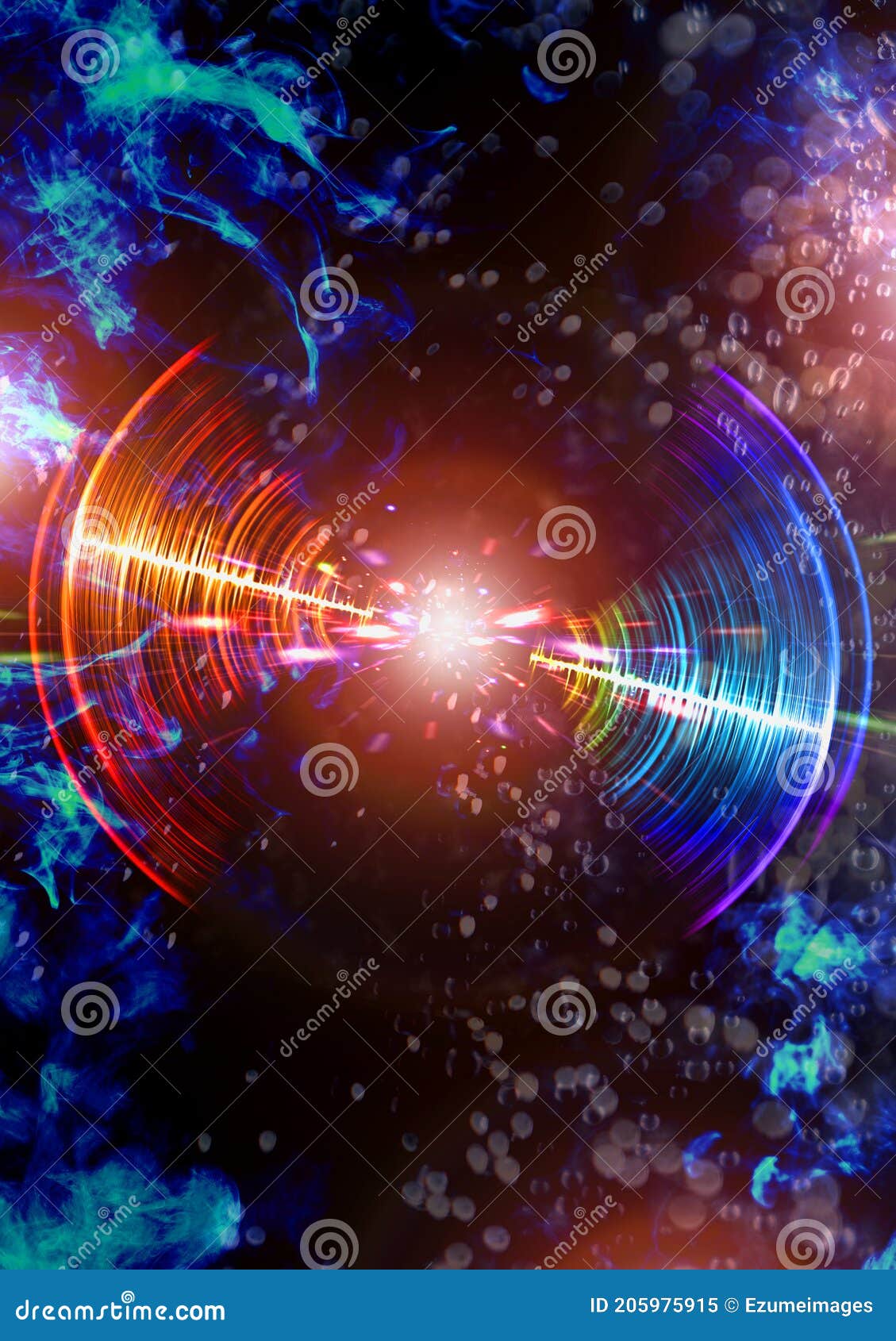 Colorful Neon Soundwave 3D Illustration Stock Illustration ...