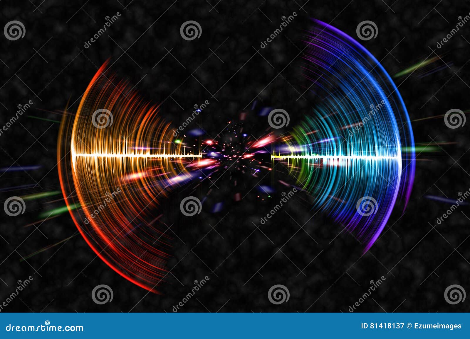 Colorful Neon Soundwave stock illustration. Illustration of tone - 81418137