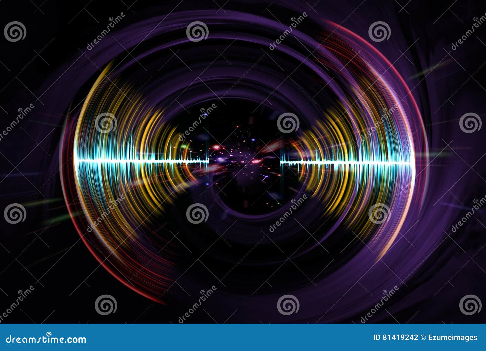 Colorful Neon Soundwave stock illustration. Illustration of music ...