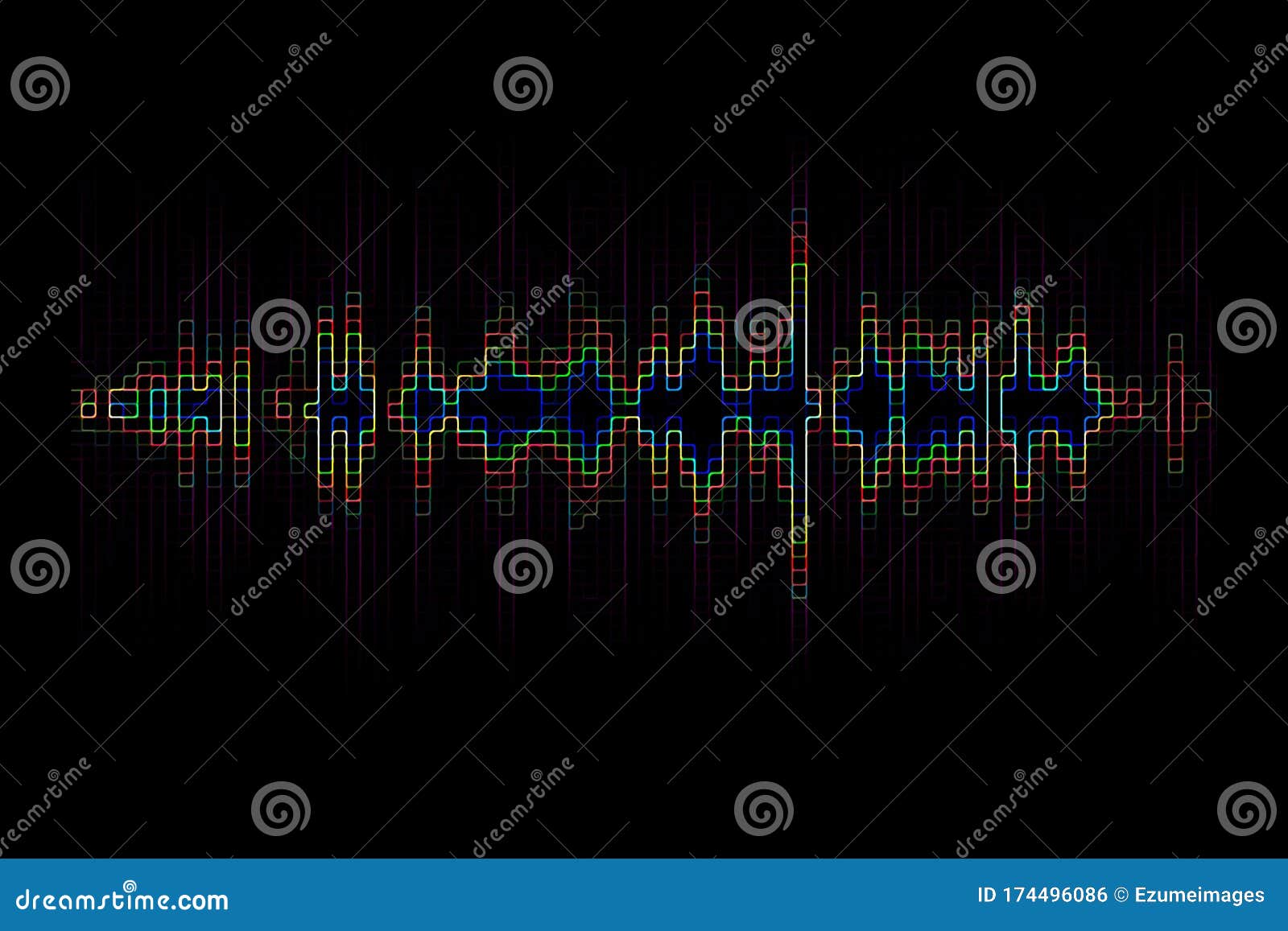 Colorful Neon Soundwave stock illustration. Illustration of creativity ...