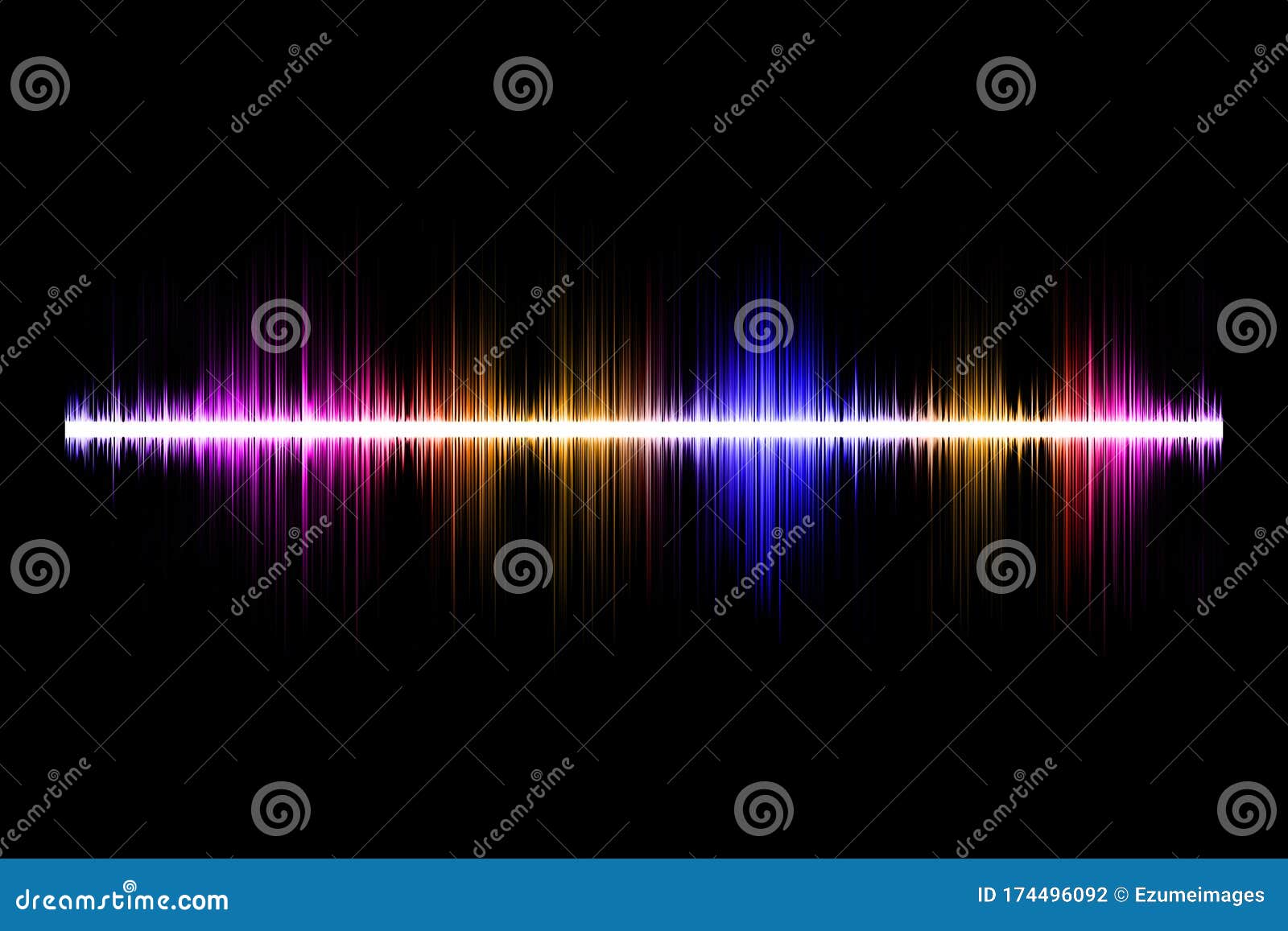 Colorful Neon Soundwave stock illustration. Illustration of sound ...
