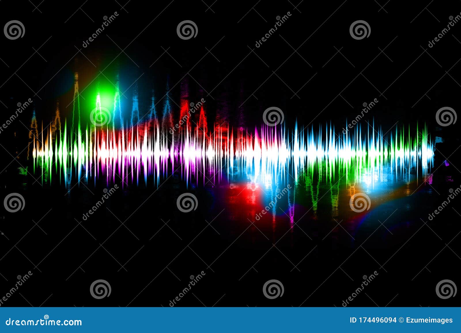 Colorful Neon Soundwave stock illustration. Illustration of audio ...