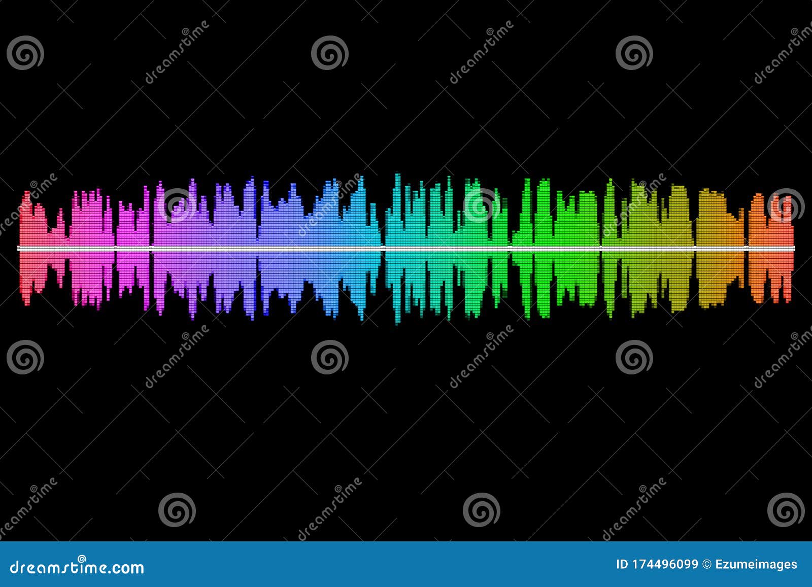 Colorful Neon Soundwave stock illustration. Illustration of techno ...