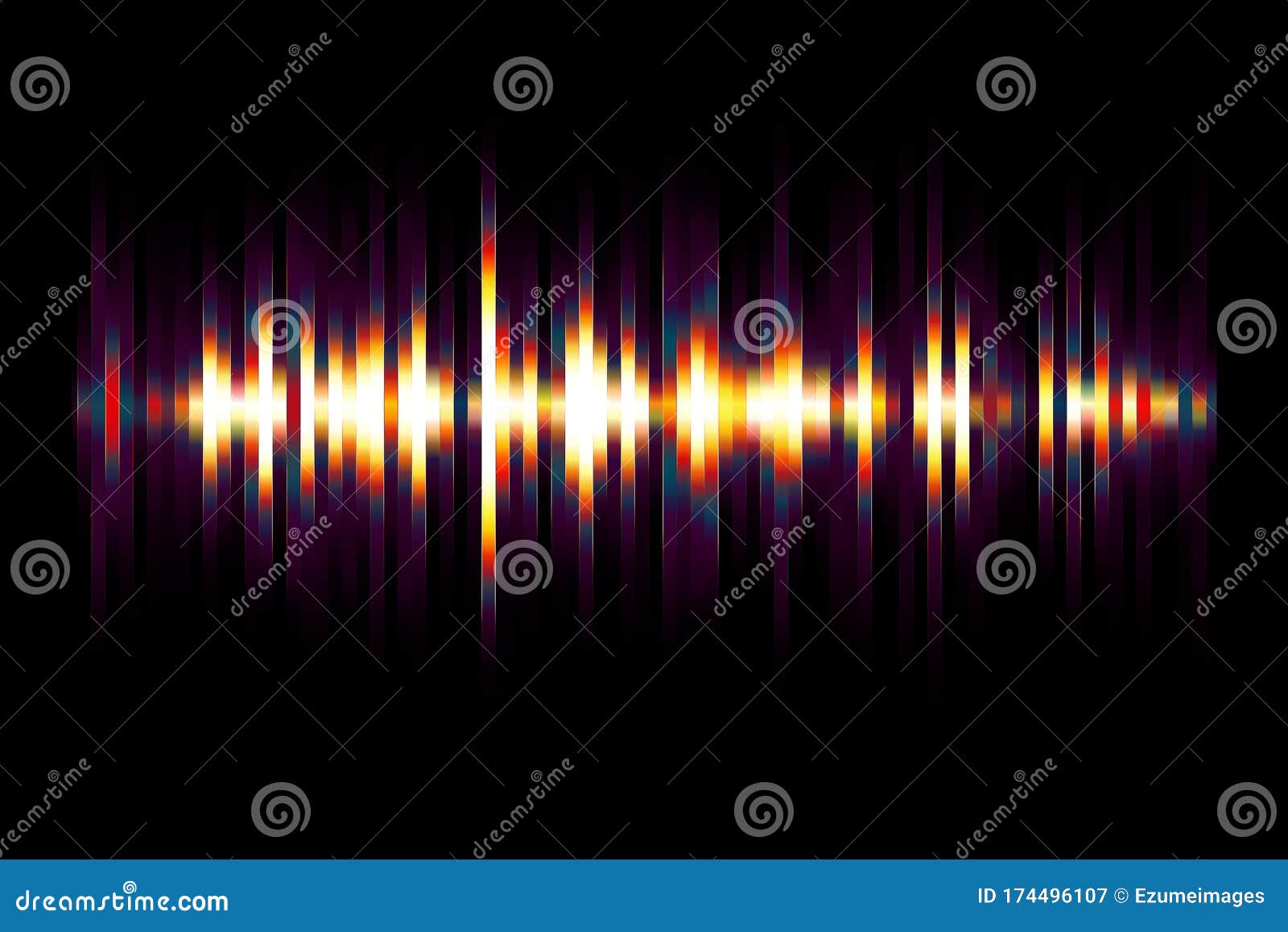 Colorful Neon Soundwave stock illustration. Illustration of analog ...