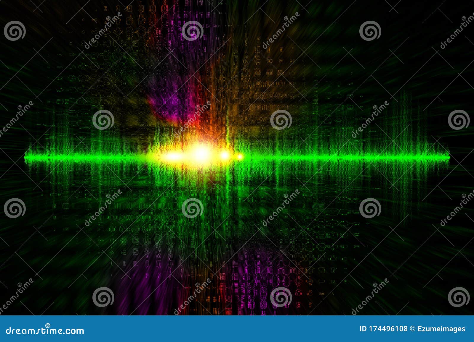 Colorful Neon Soundwave stock illustration. Illustration of creativity ...