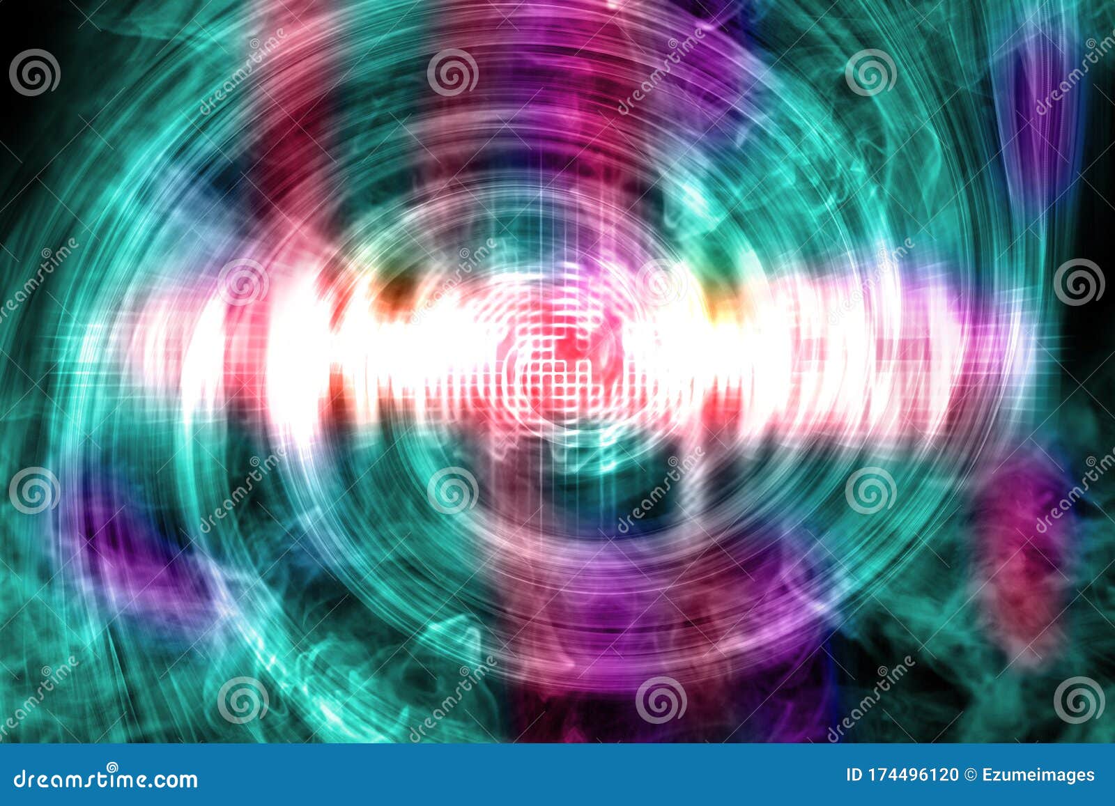 Colorful Neon Soundwave stock illustration. Illustration of technology ...