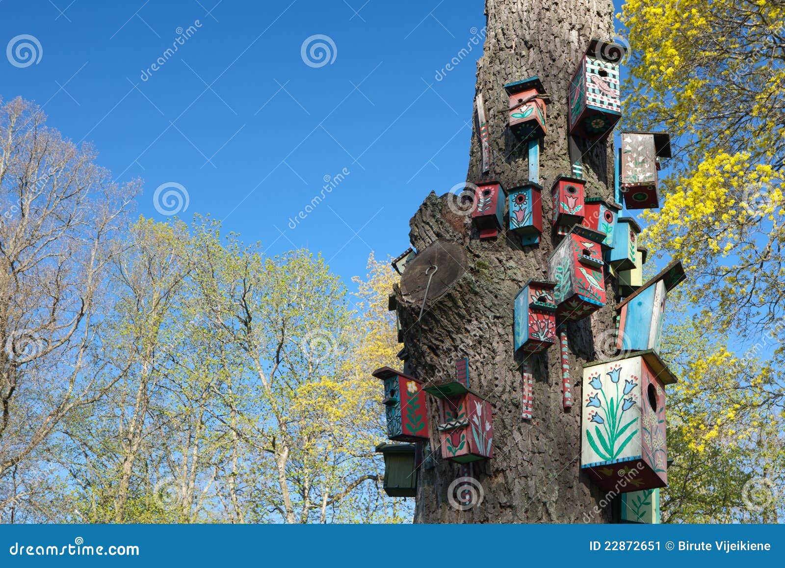 Colorful nesting-boxes stock image. Image of bird, painted - 22872651
