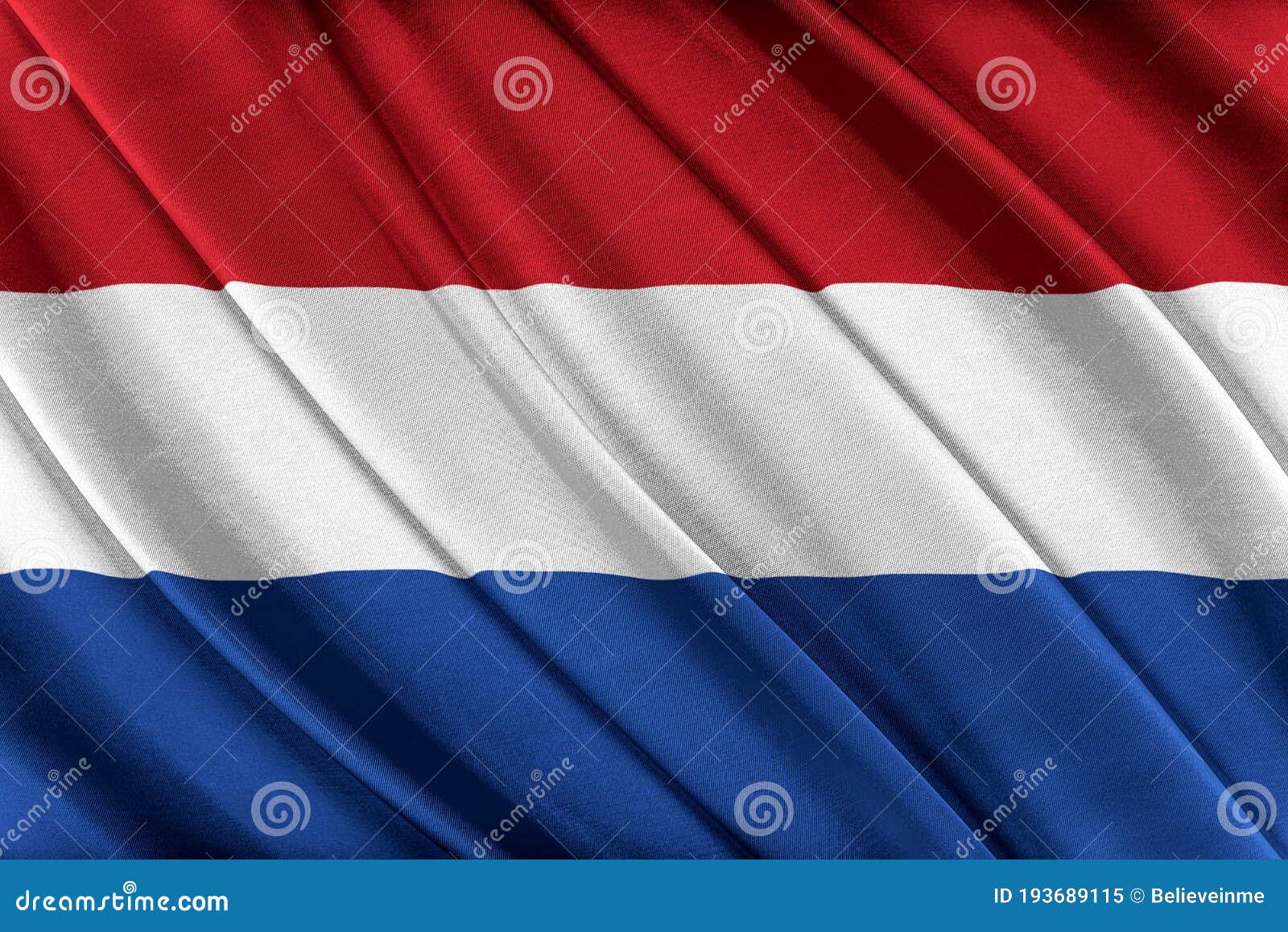 Colorful Netherlands Flag Waving in the Wind. Stock Image - Image of ...