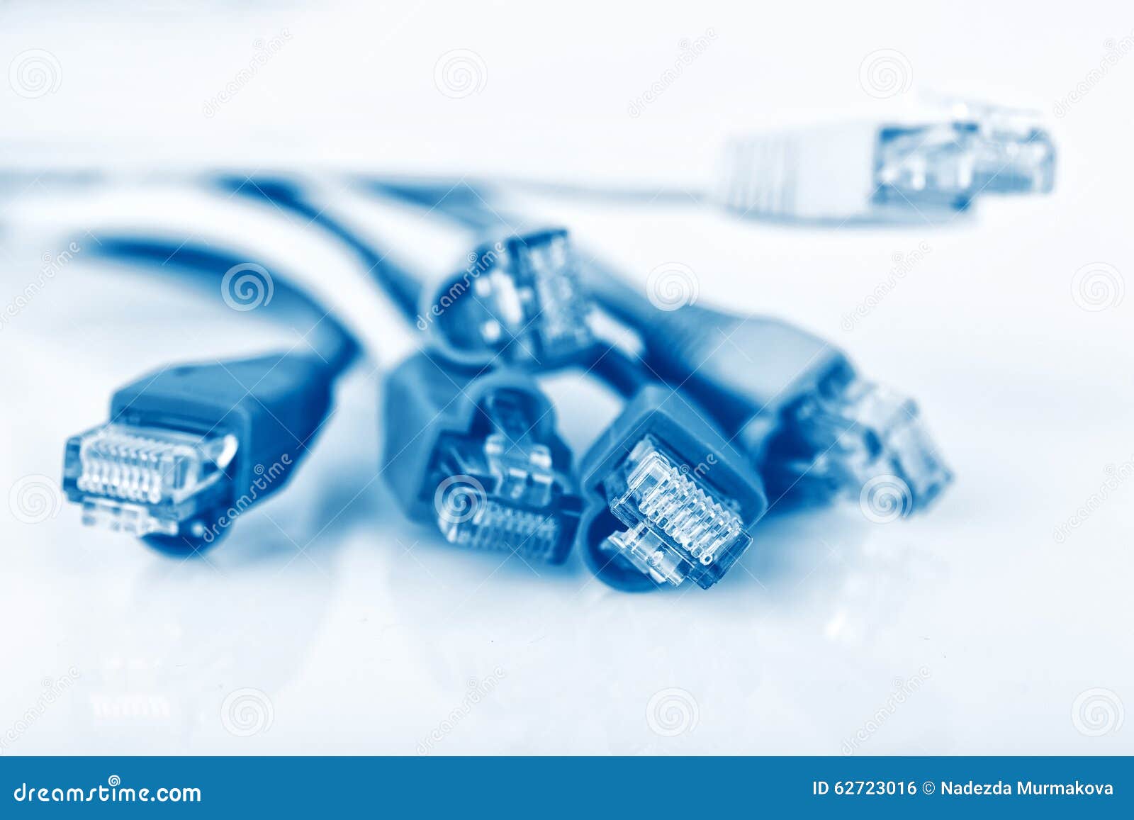 Colorful Network Cable with RJ45 Connectors, Blue Network Cable Stock ...